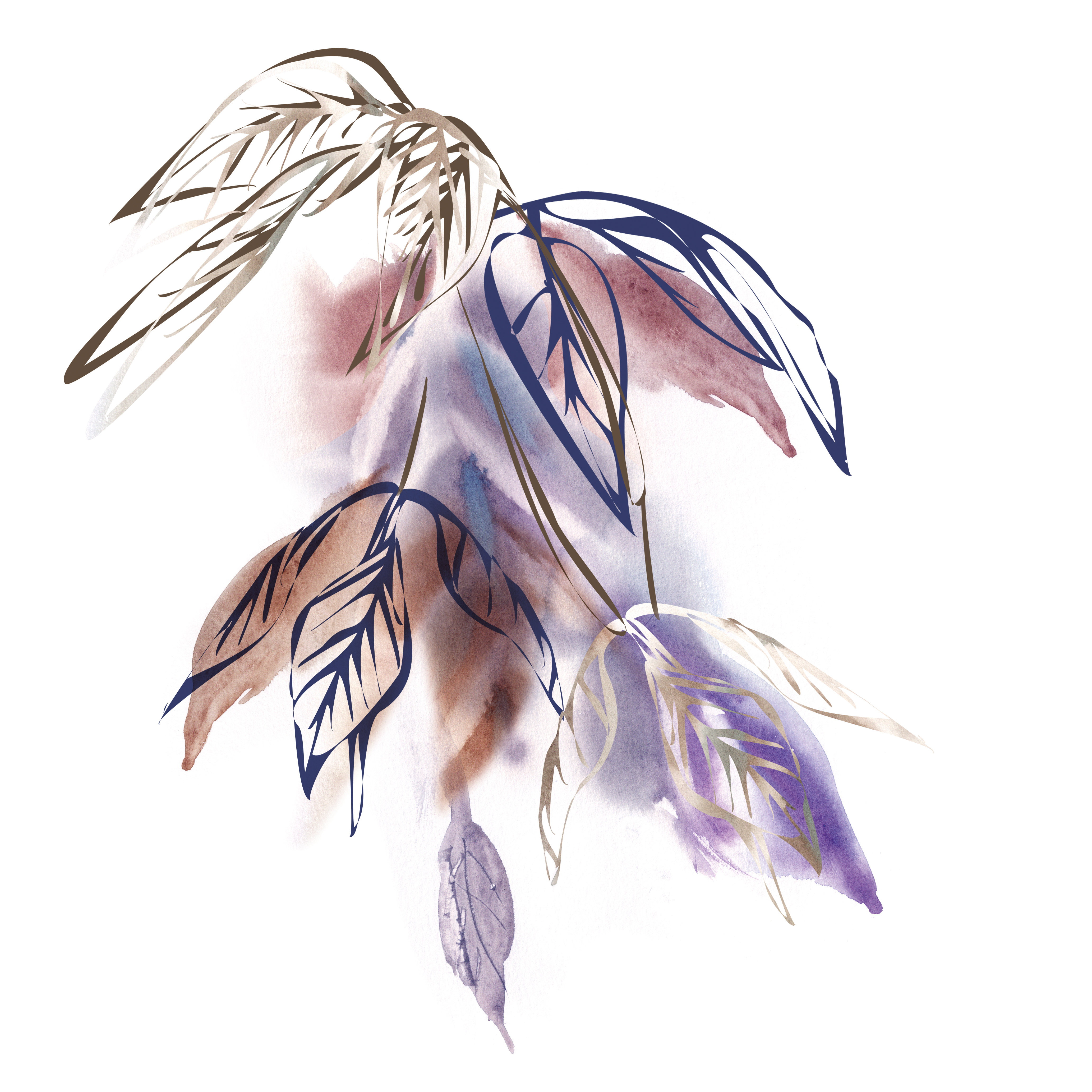 Winston Porter Frayer Leaves On Canvas by Grau-Art Painting | Wayfair