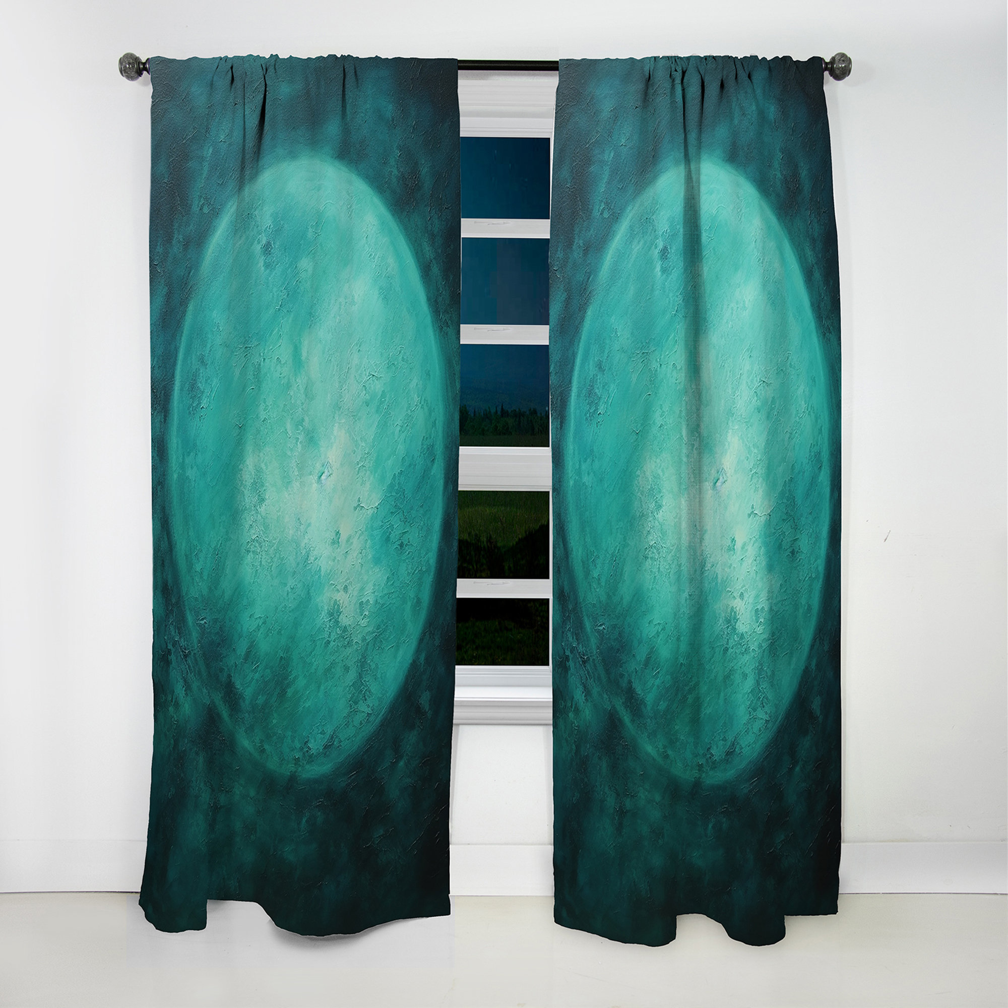 East Urban Home Viehbacher - Moon Curtain - Blackout No Pattern Curtain ...