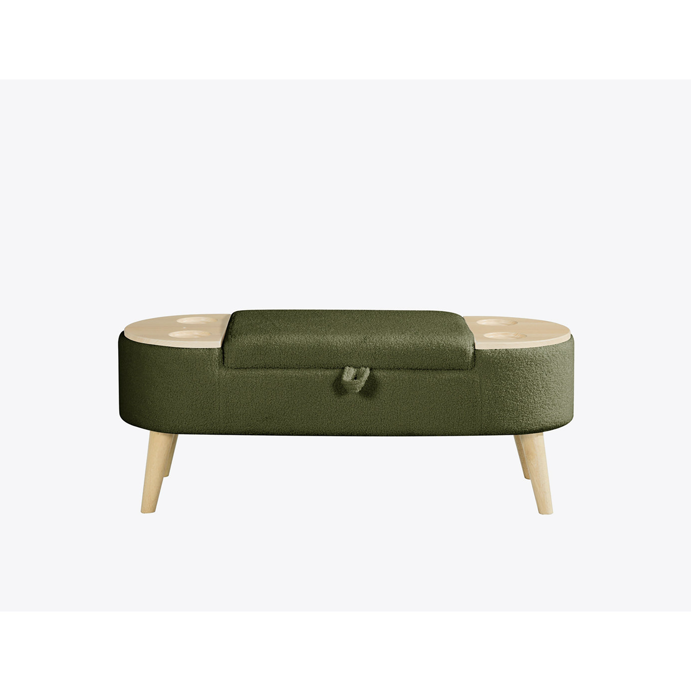 George Oliver Ottoman Oval Storage bench 3D pile fabric bench with ...