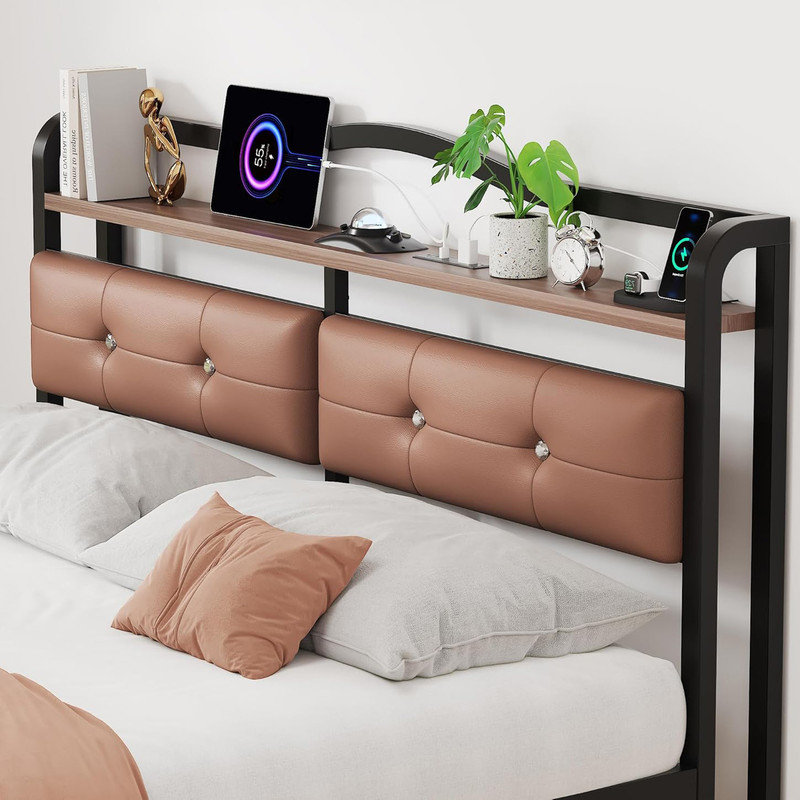 Ivy Bronx Headboard, Headboard with Lights and USB & Type C Charging ...