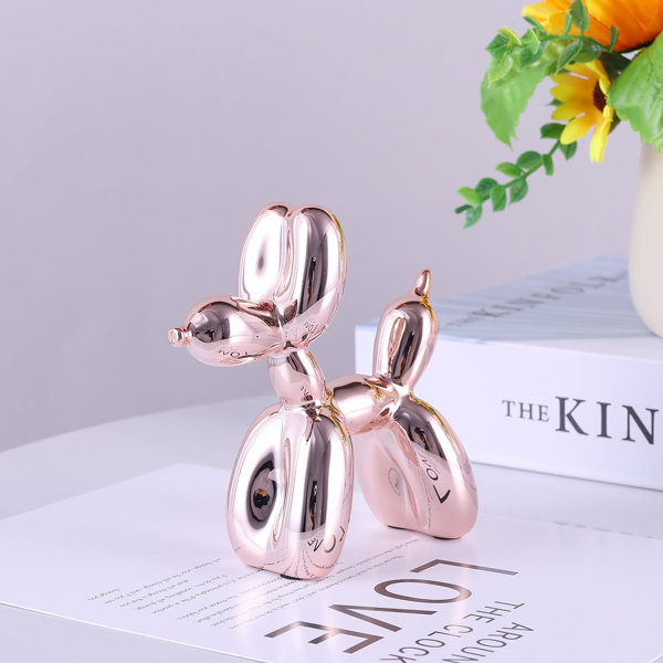 Ivy Bronx Pink Balloon Dog Decor,Balloon Animal Decor,Shelf Decor ...