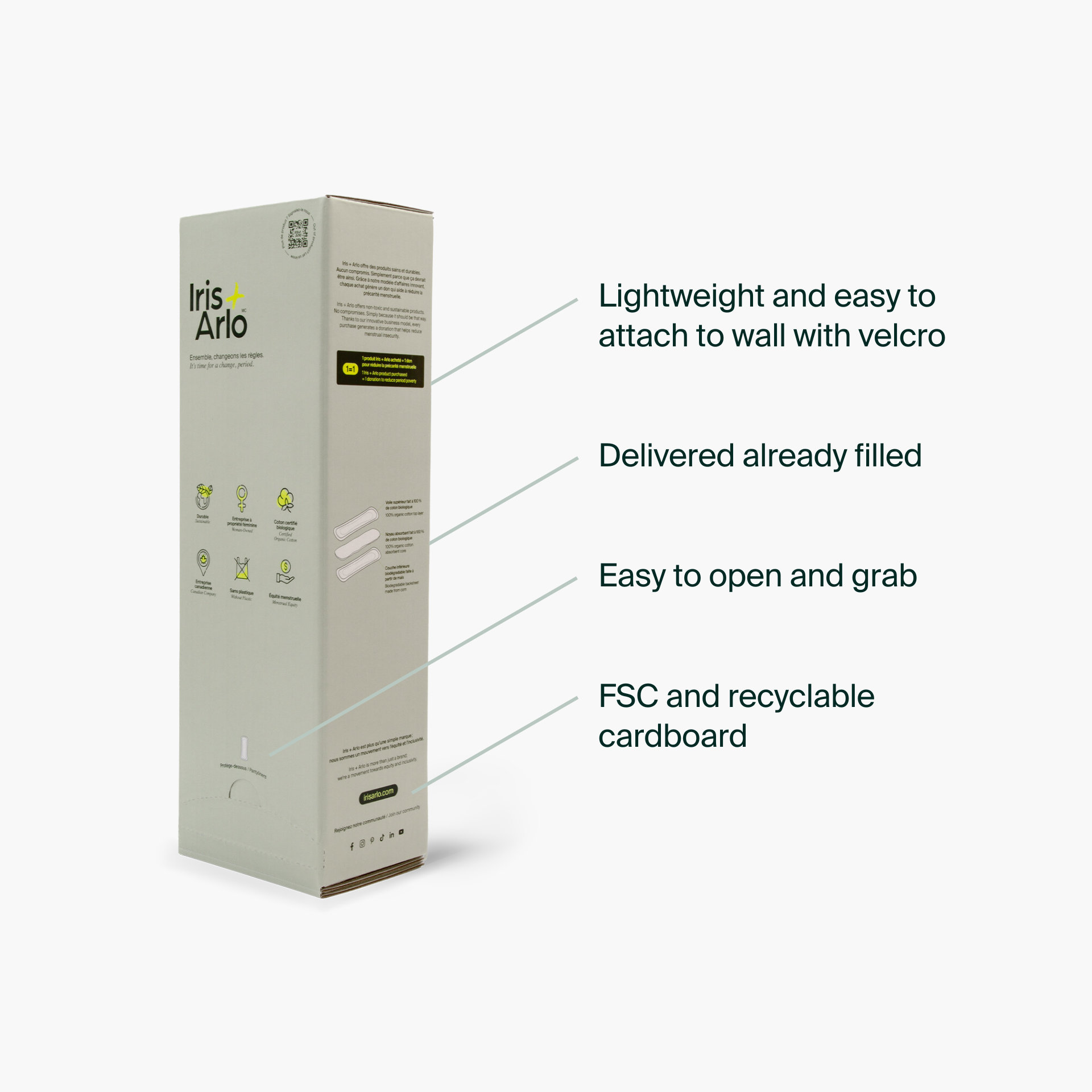 Iris+Arlo Wall-Mounted Cardboard Dispenser, Pantyliners, regular | Wayfair