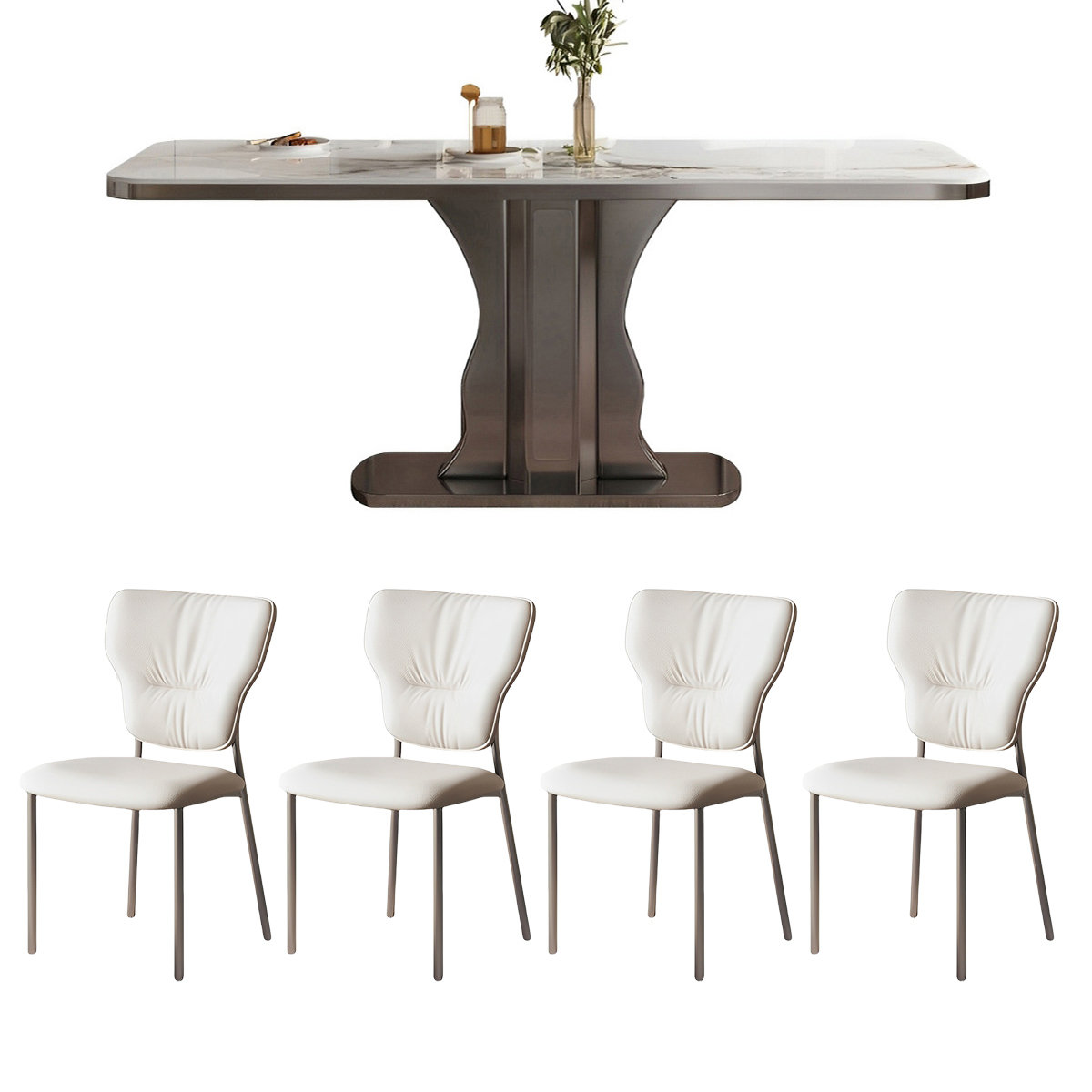 Elamer High-end SLATE dining table and chair set | Wayfair