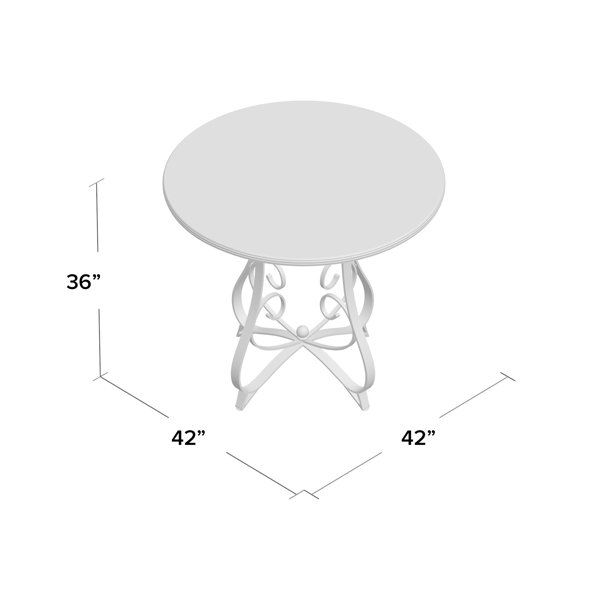 Winston Porter Jefferson 36" Round Wood Top Metal Base Pub Table ...