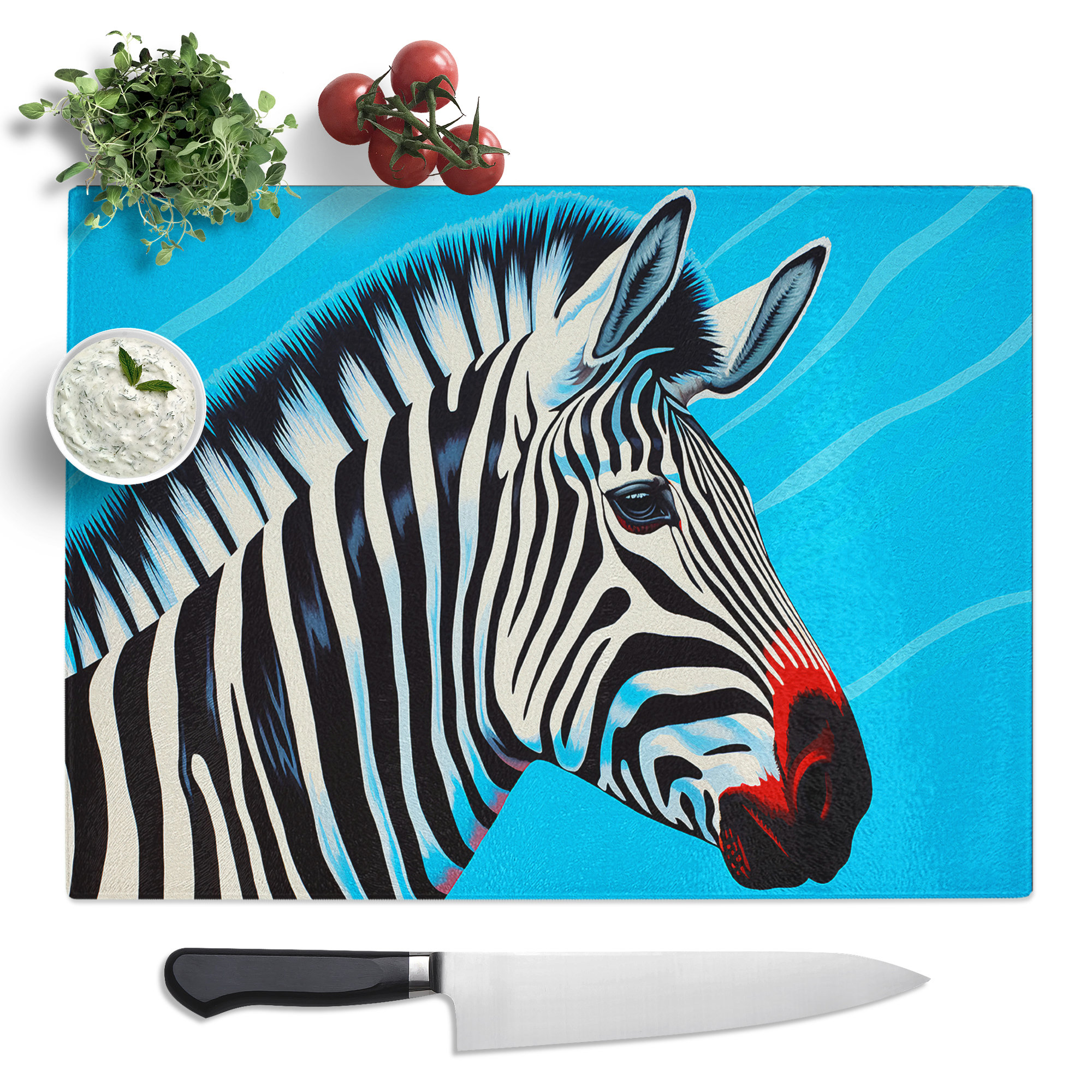 Metro Lane Zebra Op Art No.2 Glass Chopping Board | Wayfair.co.uk