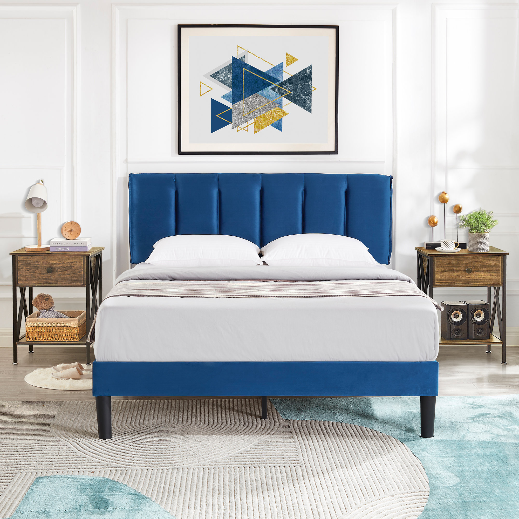 Mercer41 Egle Upholstered Platform 3 Piece Bedroom Set | Wayfair