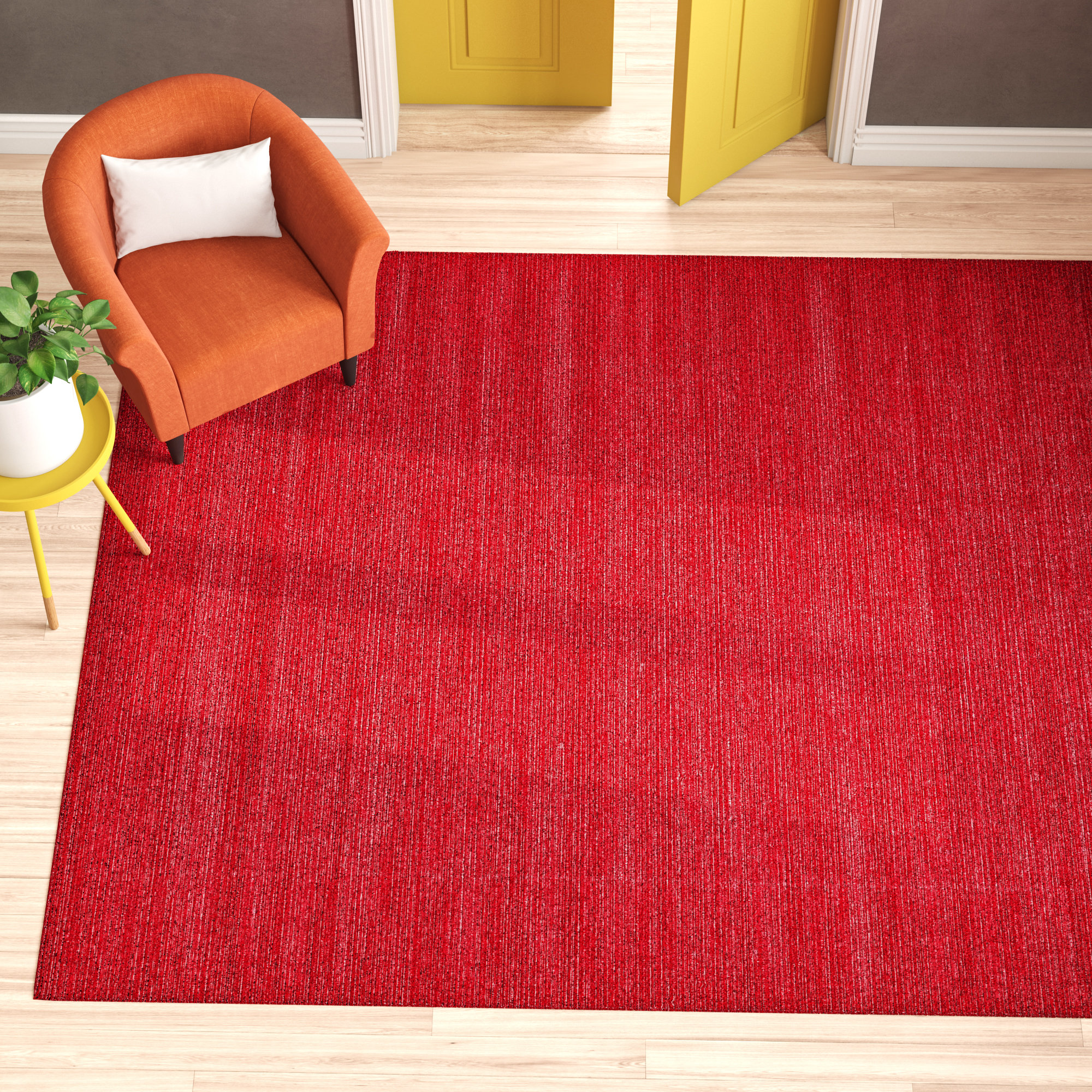 Winston Porter Aiden-Lee Solid Color Burgundy Indoor Area Rug & Reviews ...