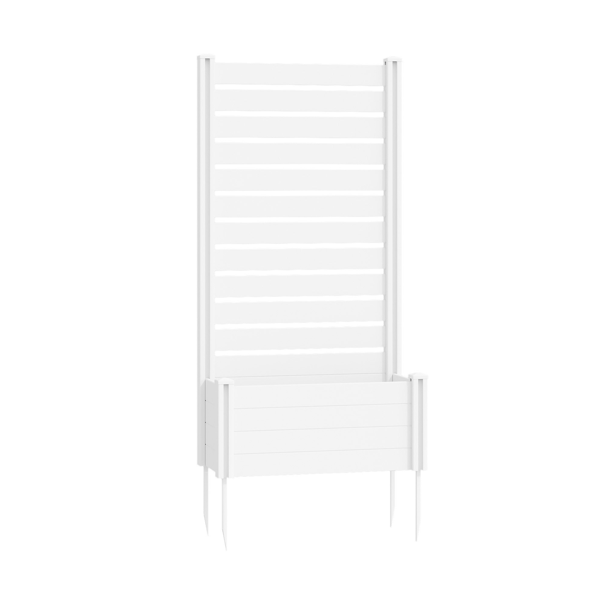 Latitude Run® Outdoor PVC Privacy Panels Planter Box With Ground Stakes ...