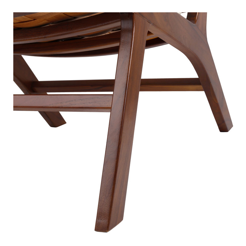 Union Rustic Kymir Upholstered Teak Accent Chair | Wayfair