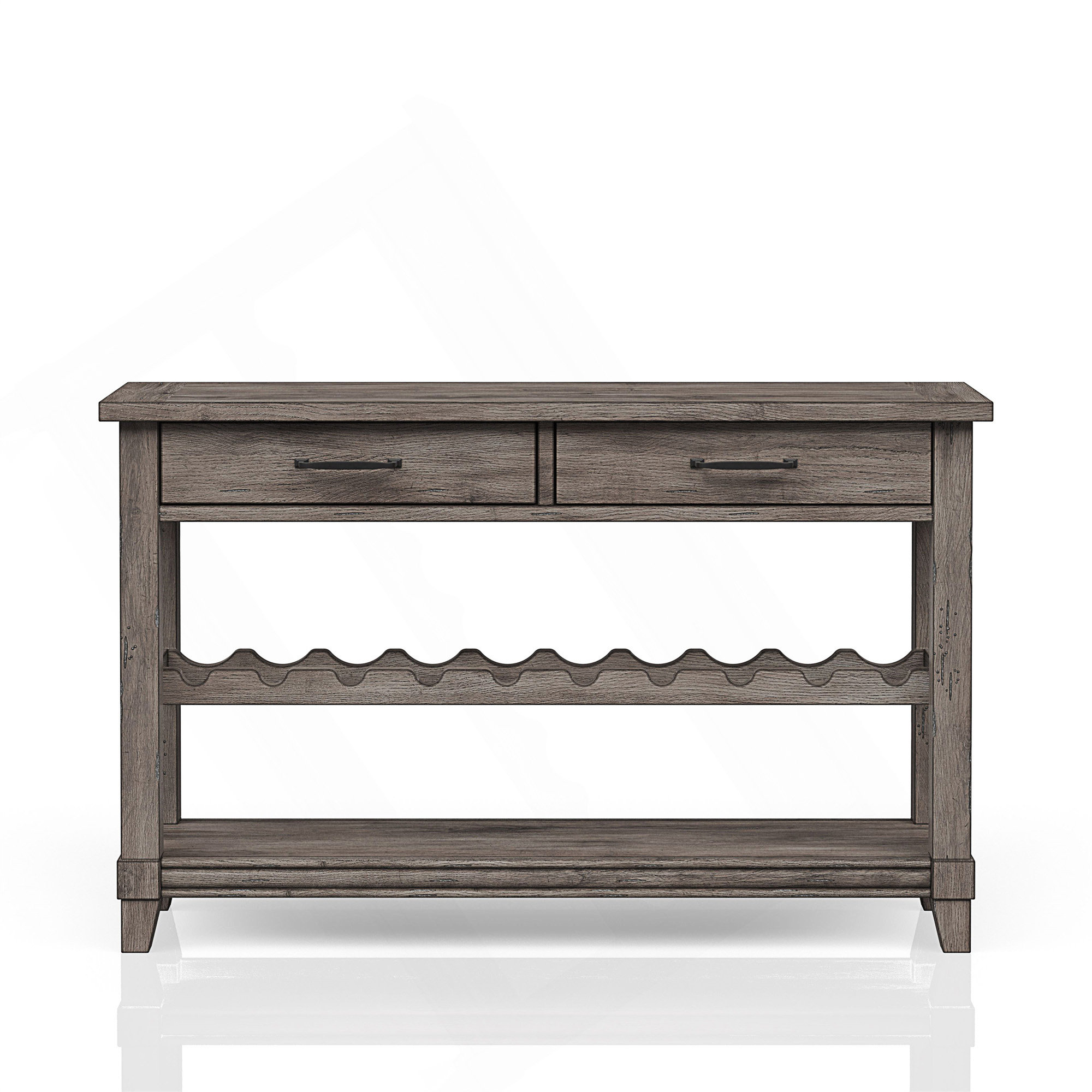 Gracie Oaks Console Table W/ Wine Bottle Storage & Storage Drawers ...