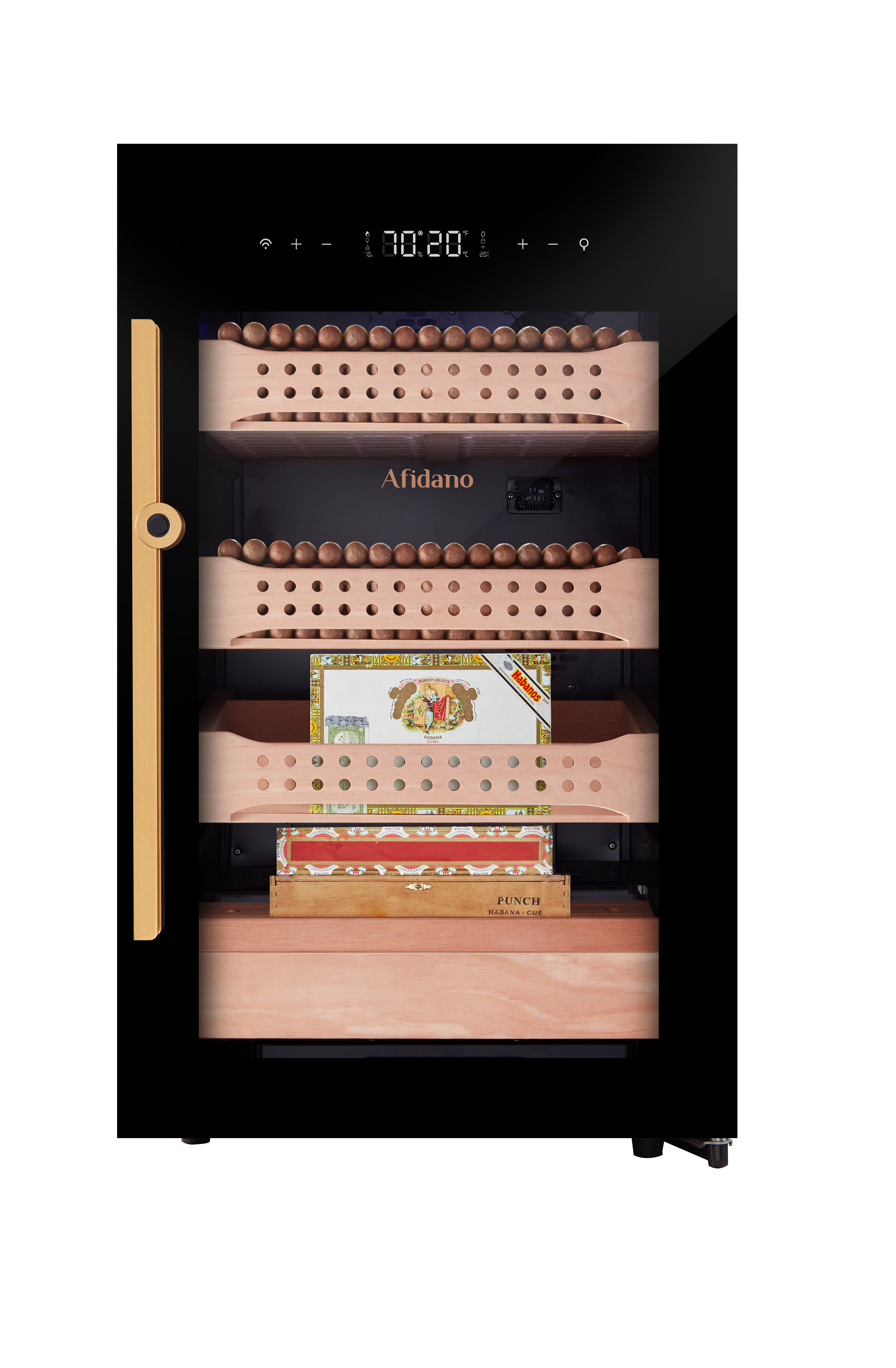 Afidano 850 Count Cigar Humidor Cabinet Exterior In Steel, Temperature ...
