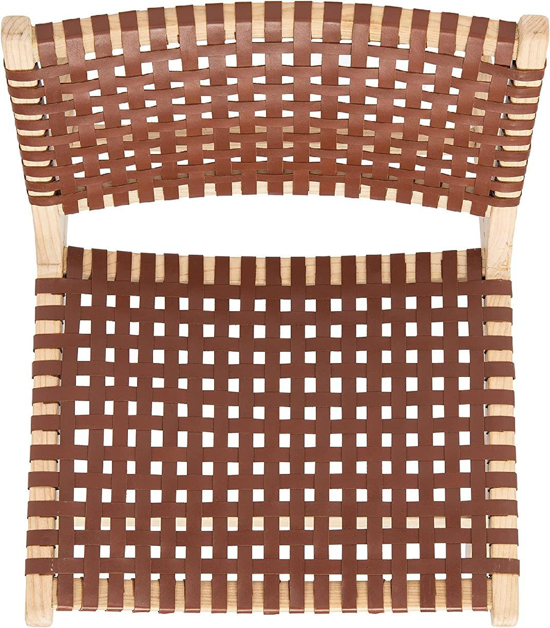Bayou Breeze Natural And Cognac Leather Woven Accent Chair - Wayfair Canada