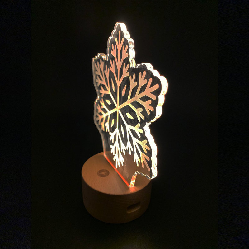 Ebern Designs Brezlyn Solid Wood USB Novelty Lamp | Wayfair