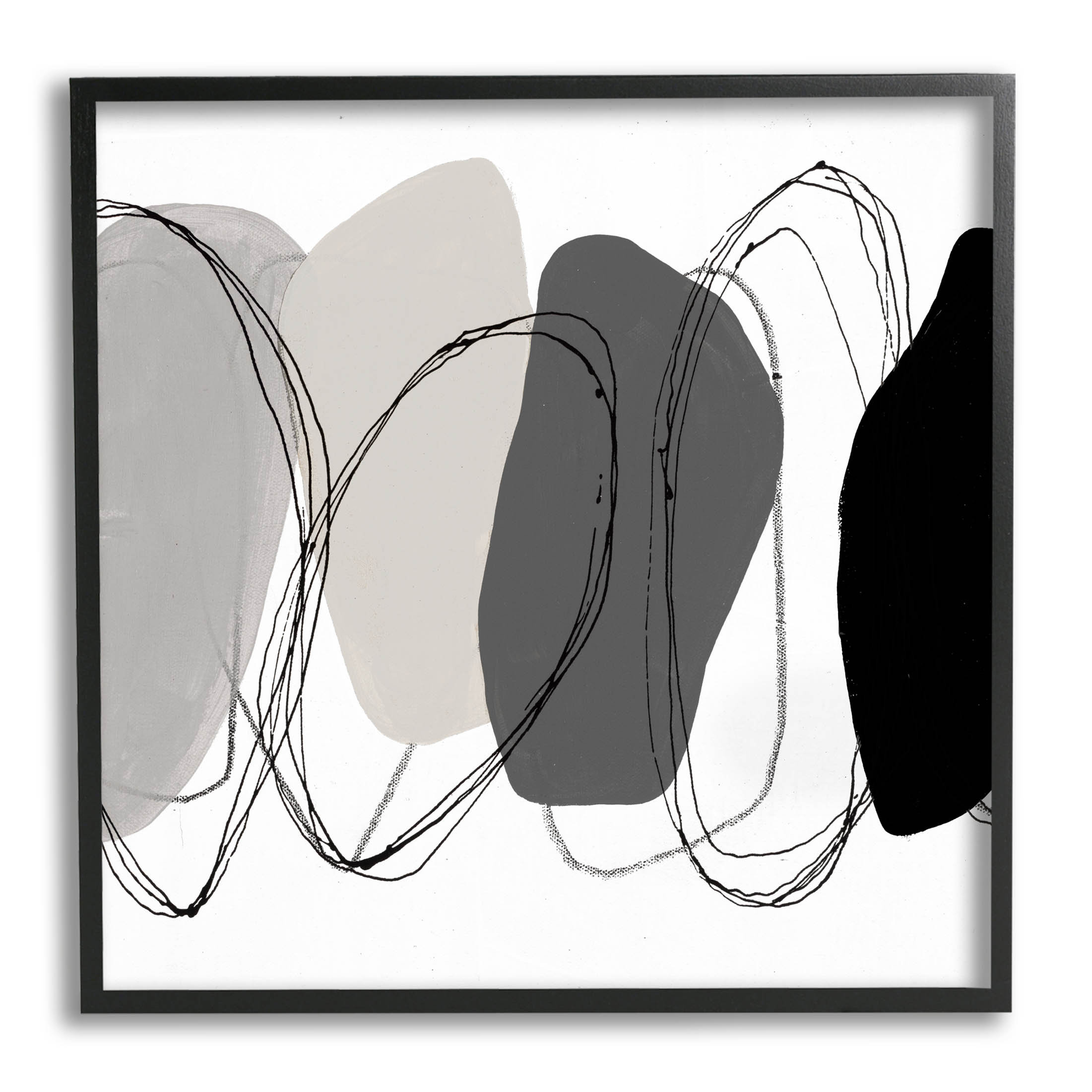 Stupell Industries Abstract Round Forms Outlines Giclee Art By Ruth ...
