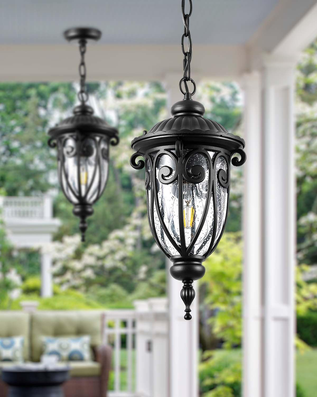 Kazoo Outdoor Pendant Light Lantern, Farmhouse Outdoor Chandelier ...