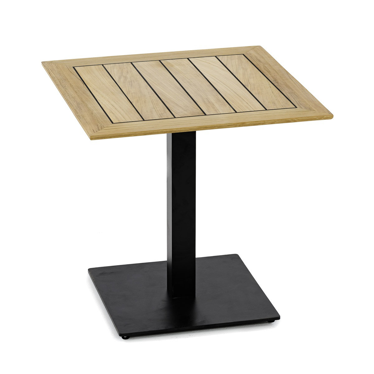 Westminster Teak Vogue 32 x 32 Table Top Black Base Combo | Wayfair