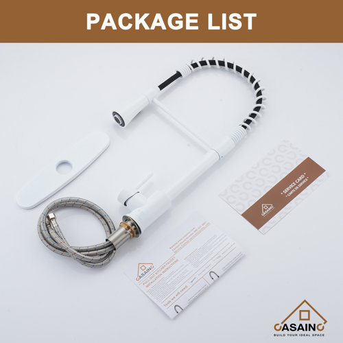 CASAINC Spring Standard Kitchen Faucet with Dual-Function Spray Head ...