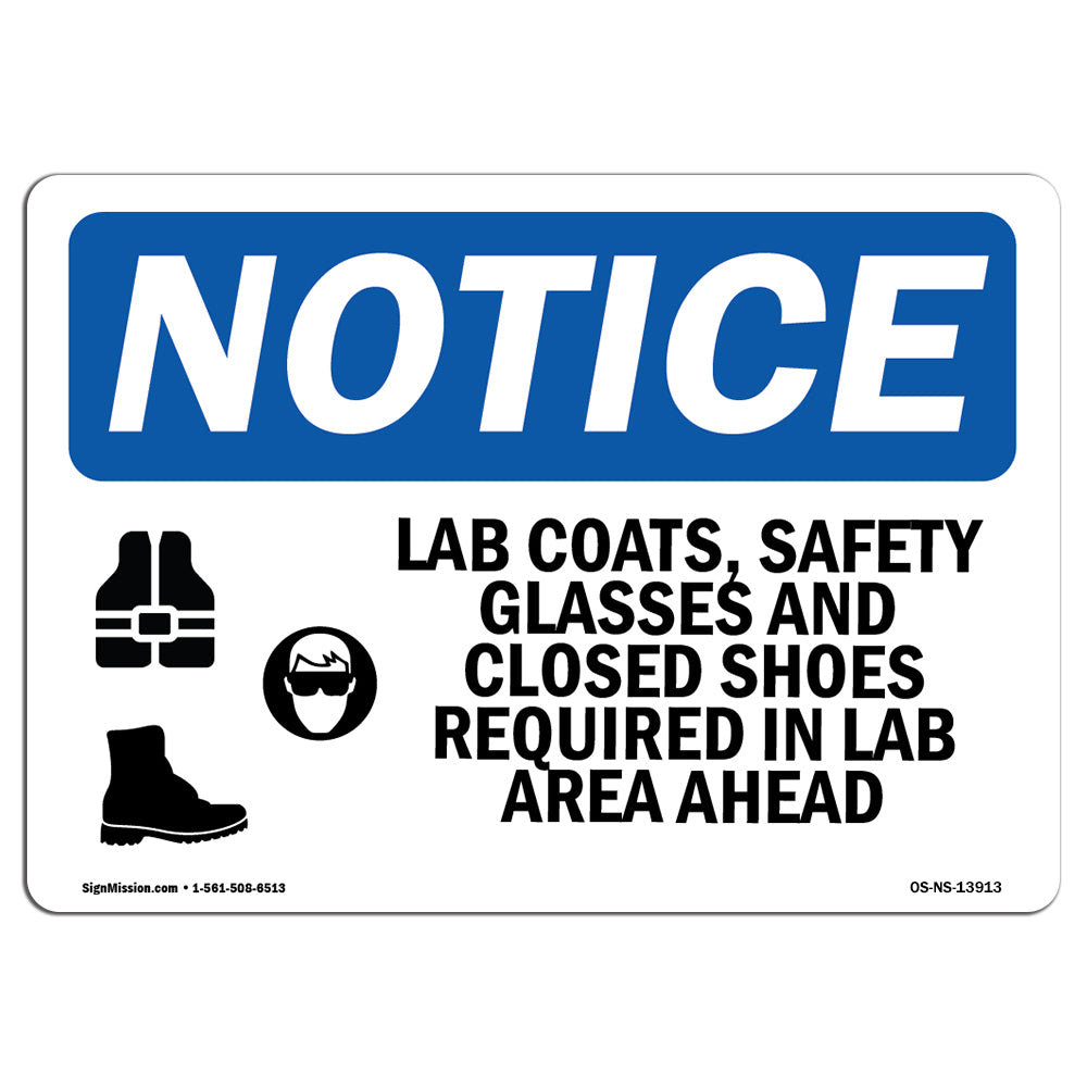 SignMission Lab Coats Safety Glasses and Sign with Symbol | Wayfair