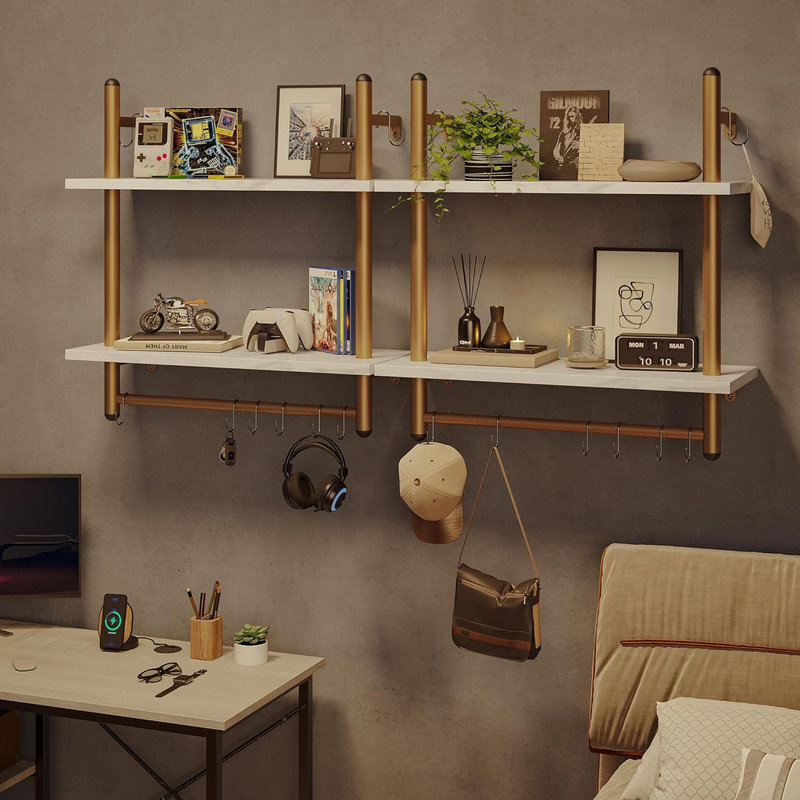 Mercer41 Floating Shelves Kitchen Shelves Wall Mounted 24" 2 Tier ...