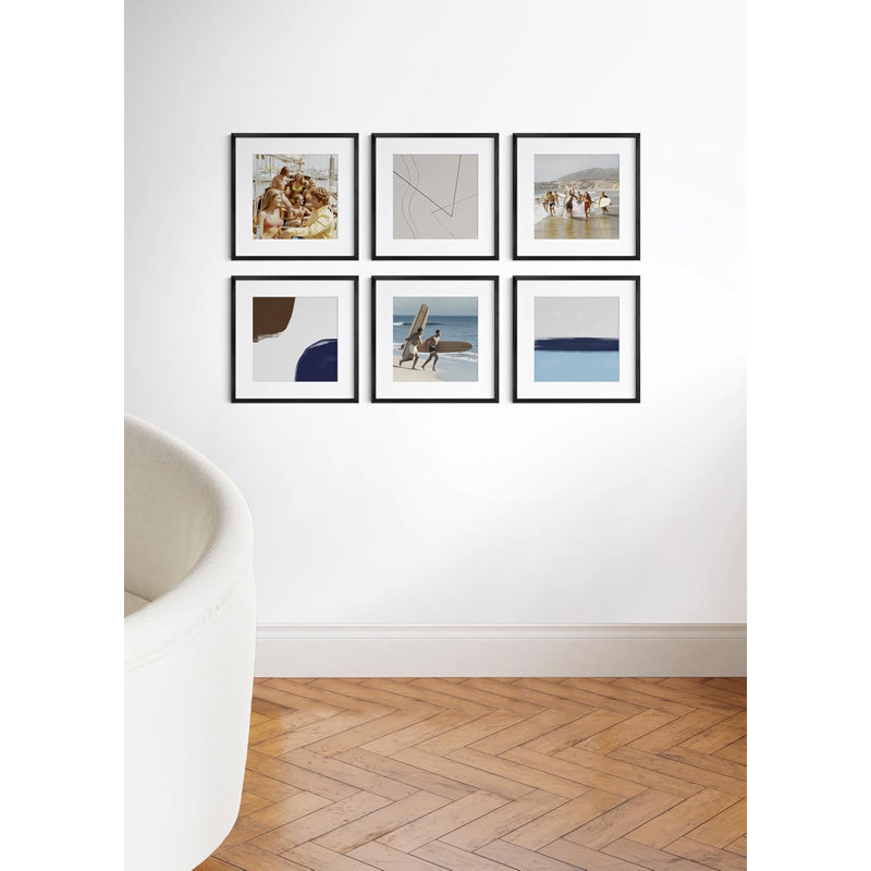Haus and Hues Matted Square Metal Picture Frames (Set of 6) | Wayfair