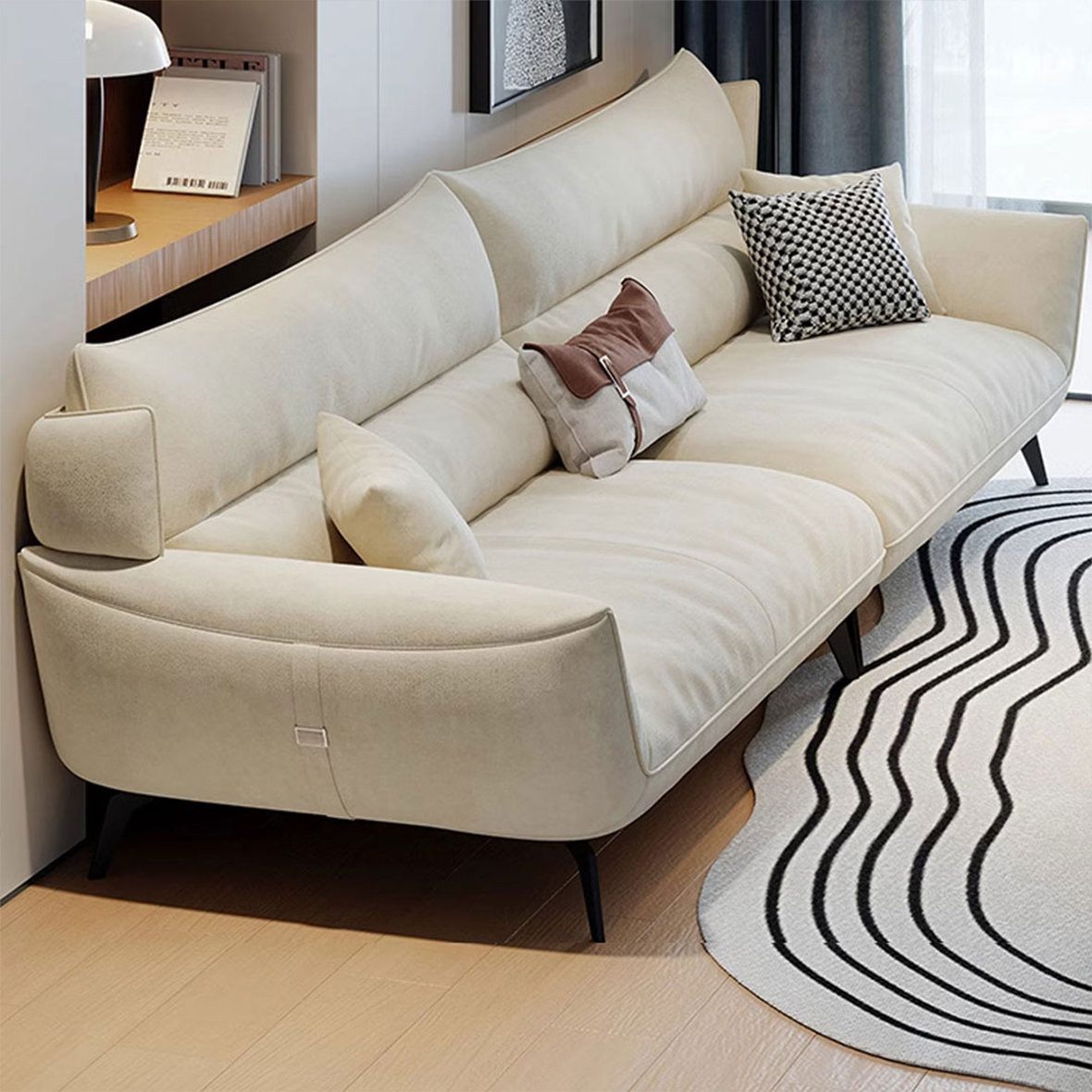 Hokku Designs The cat-scratch fabric sofa is a simple and modern high ...