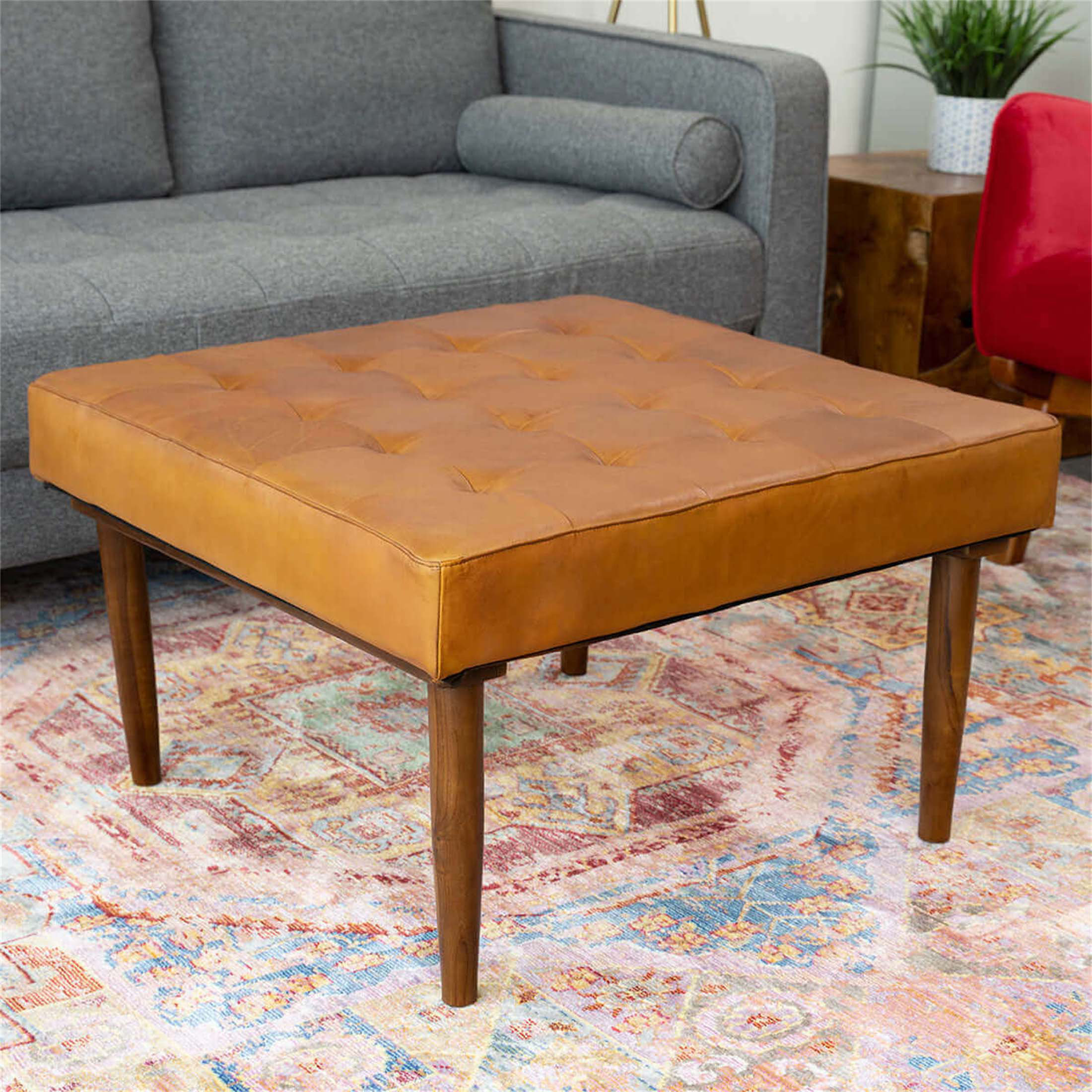 Lark Manor™ Versatile Mid-Century Ottoman with Tufted Design and Sturdy ...