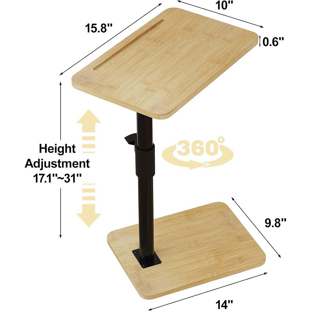 Ebern Designs Tray Table - 360° Bamboo Swivel TV Trays - Height ...
