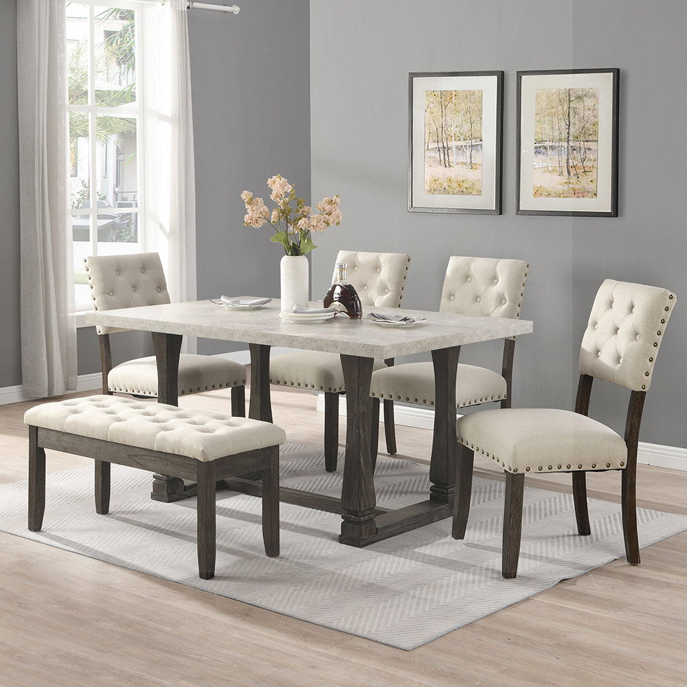 Red Barrel Studio® Zettie 6 - Piece Double Pedestal Dining Set | Wayfair
