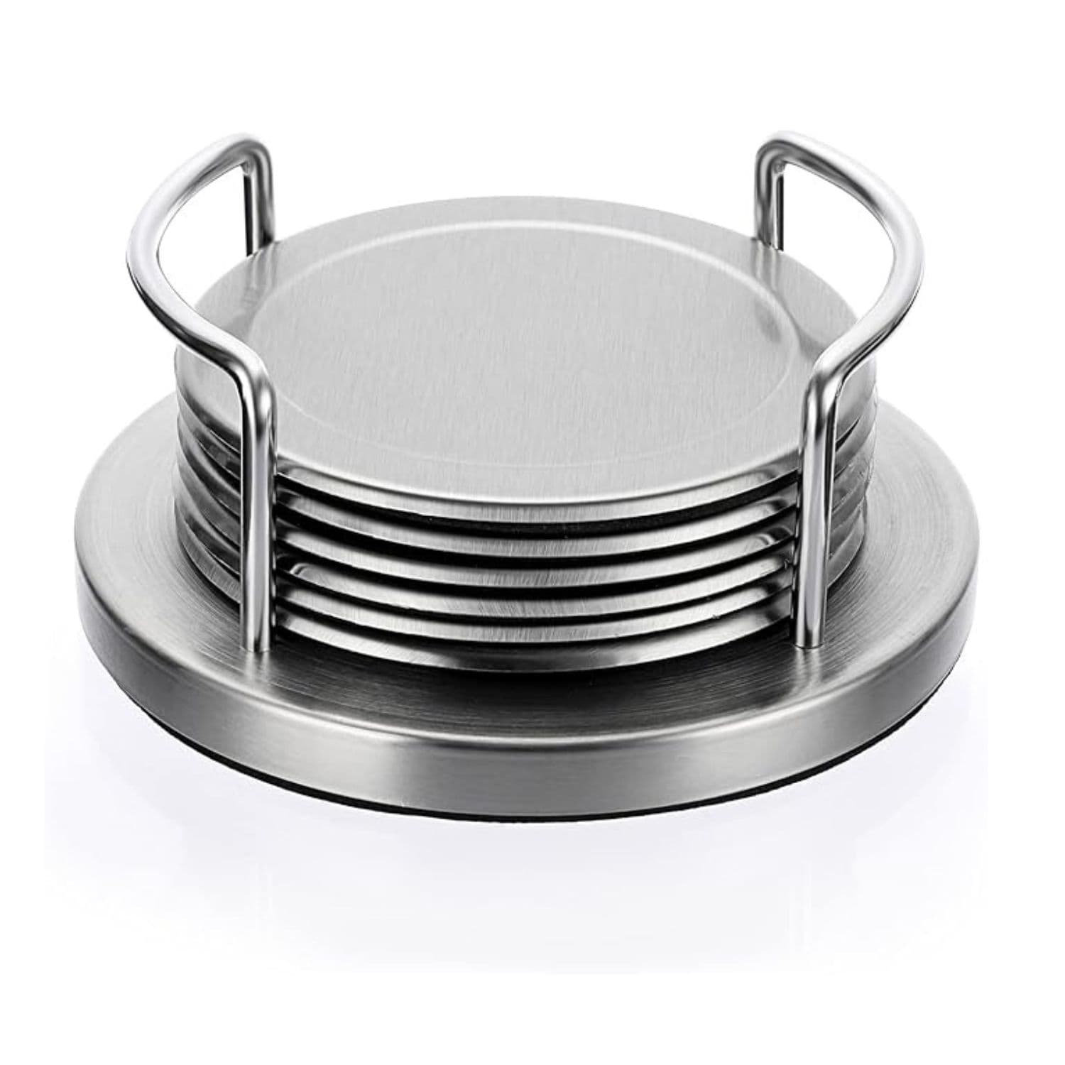HAPIAM 6-Piece Stainless Steel Round Coaster Set | Wayfair