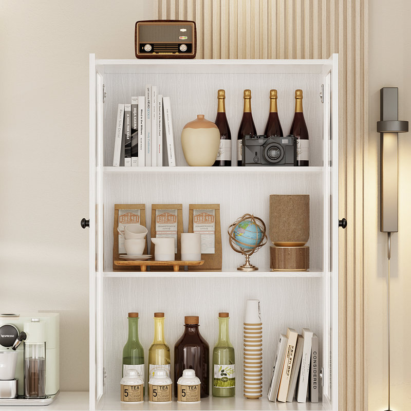 Latitude Run® 71'' Kitchen Pantry With Bookcases, Wall Unit Tv Stand ...