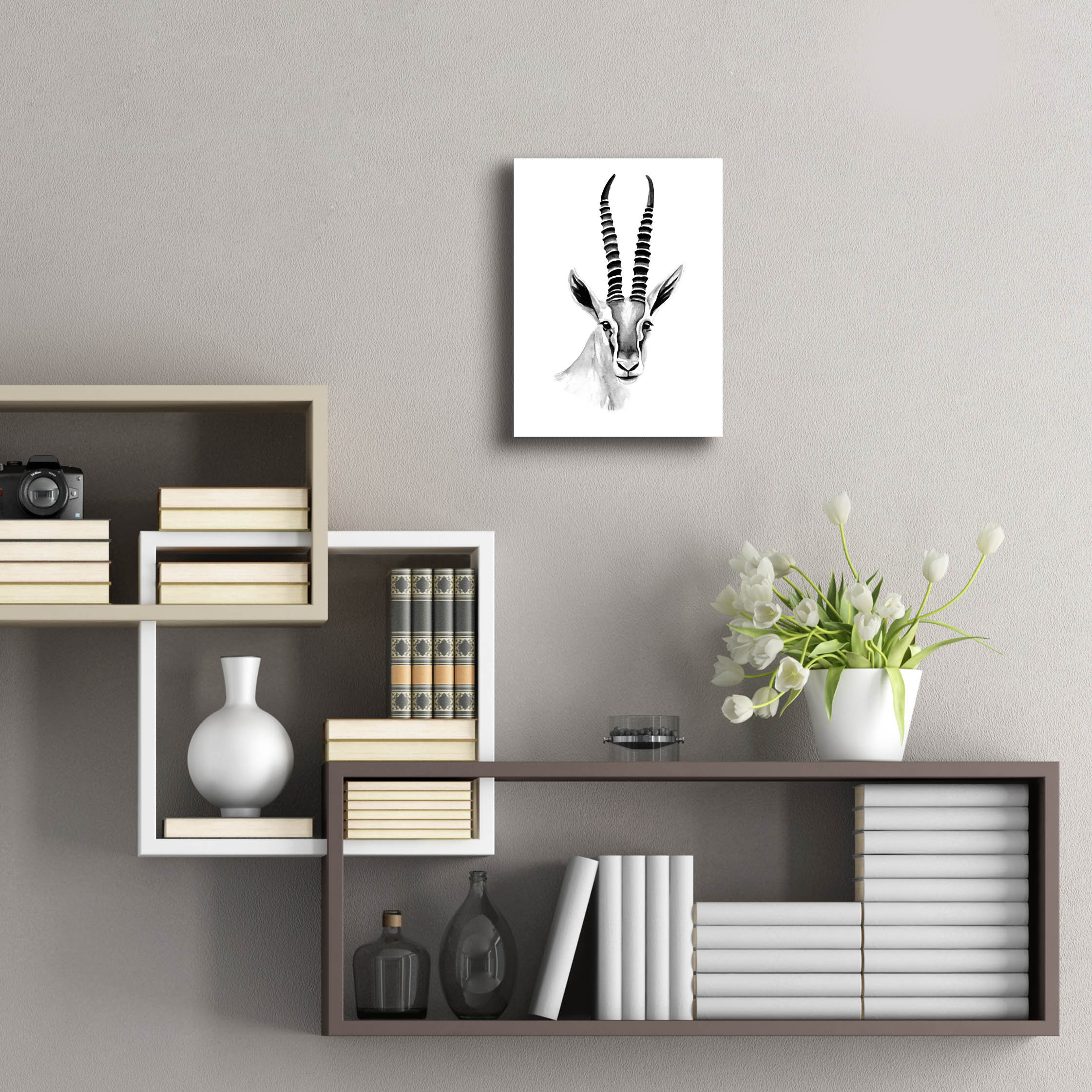 Millwood Pines 'Gazelle Sketch 2' by Annie Warren Acrylic Glass Wall ...