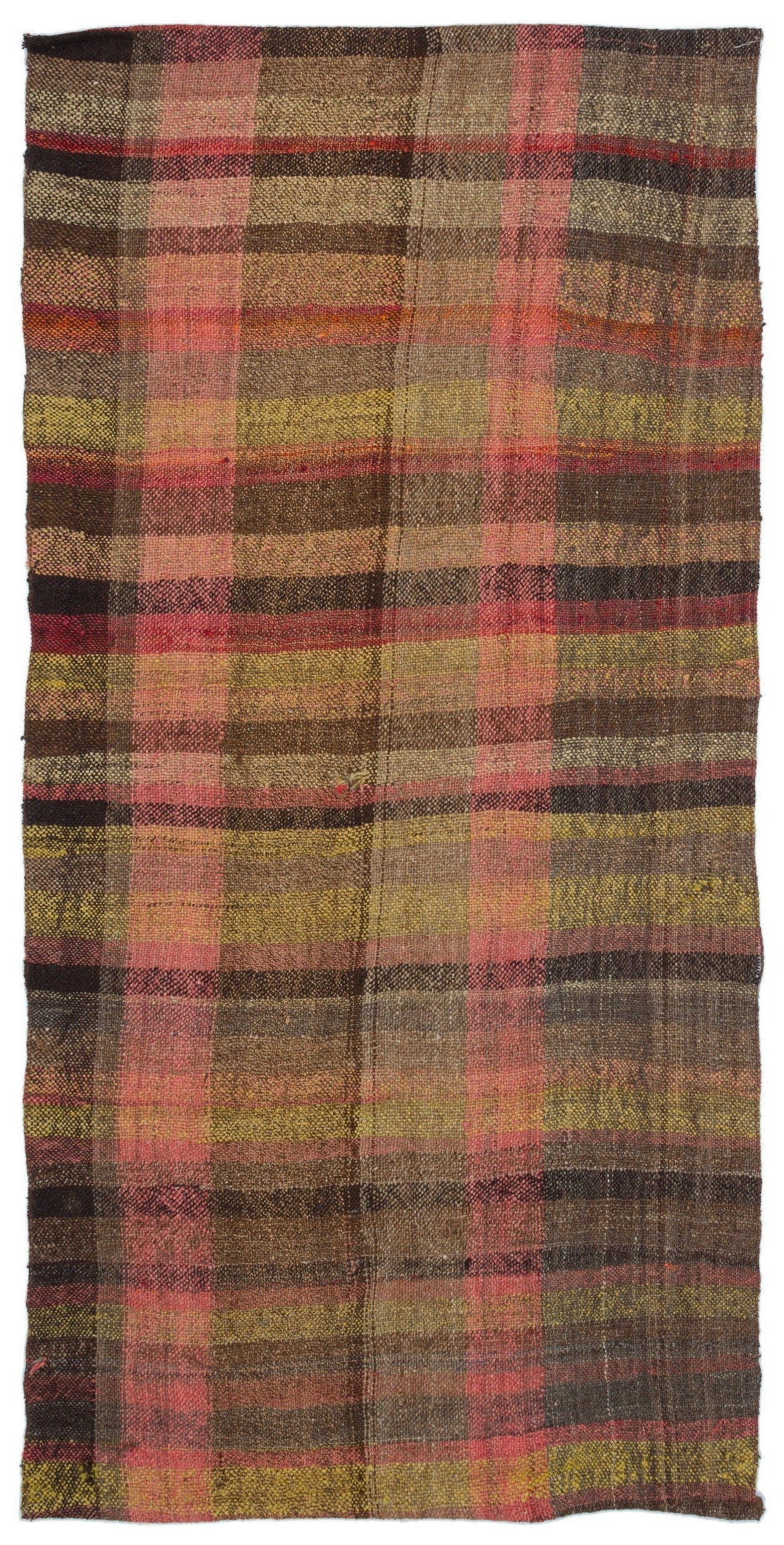 Lofy Girit Brown Striped Wool Handmade Area Rug | Wayfair