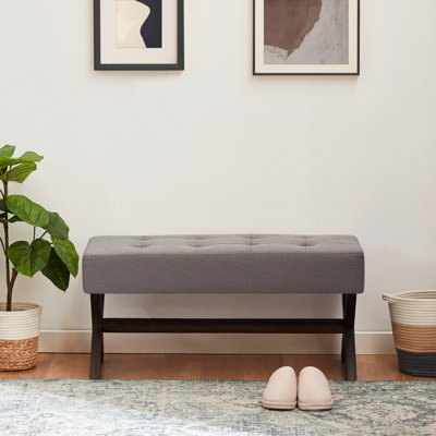 Gracie Oaks Mykyla Polyester Upholstered Bench & Reviews | Wayfair