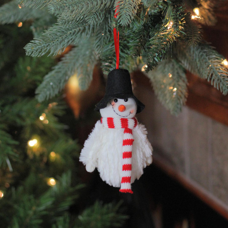 Northlight 2-Piece Set of Tiny Smiling Christmas Fuzzy Snowman with Hat ...