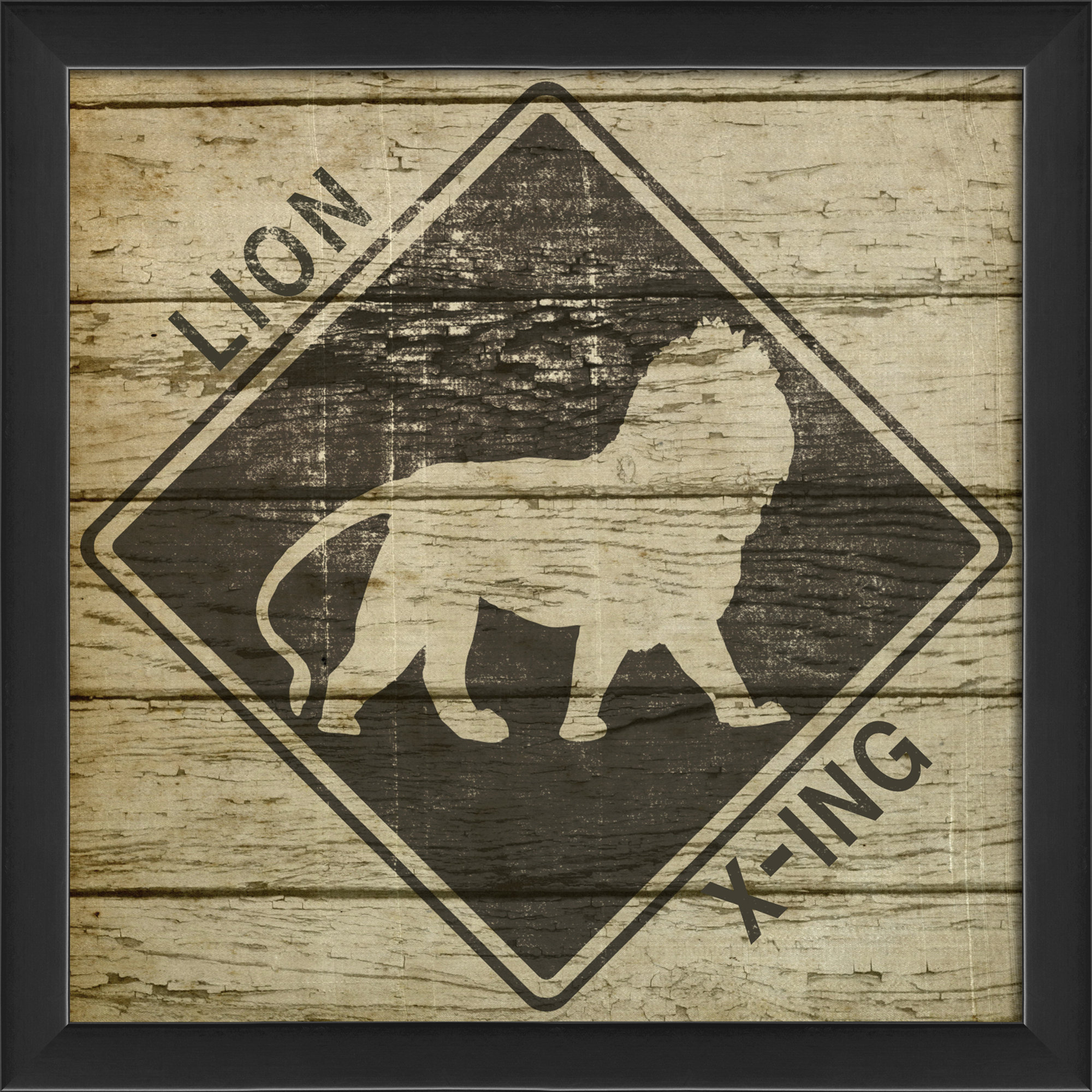 The Artwork Factory Lion Xing Framed Graphic Art | Wayfair