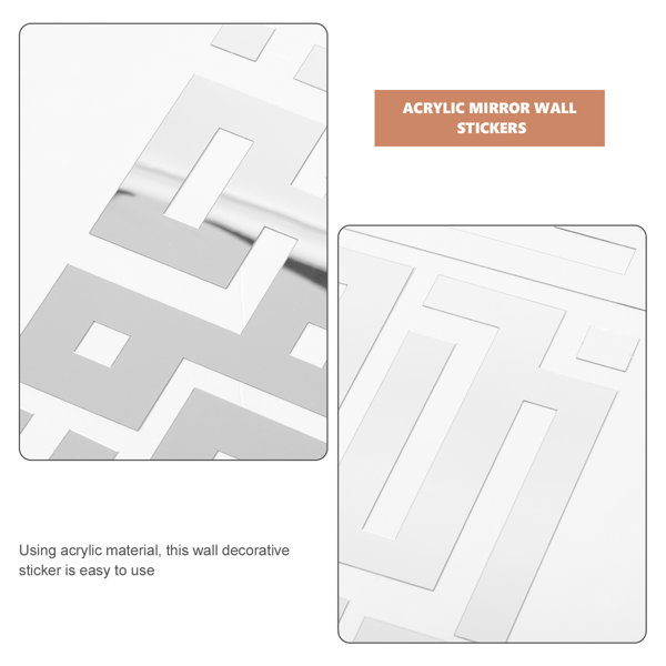 Mercer41 1 Set Of DIY Mirror Sticker Wall Decals Mirror Tiles 3D ...