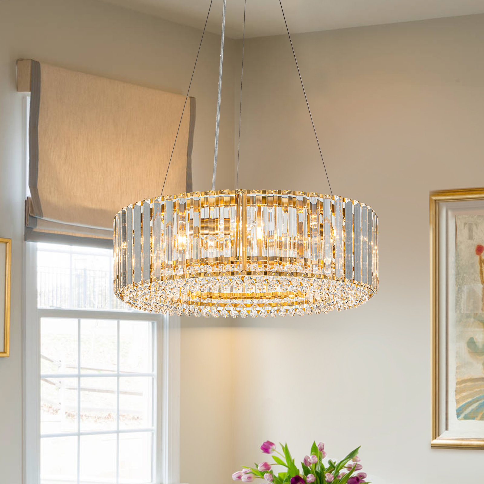 Mercer41 Craggie 6 - Light Round Crystal Chandelier & Reviews | Wayfair