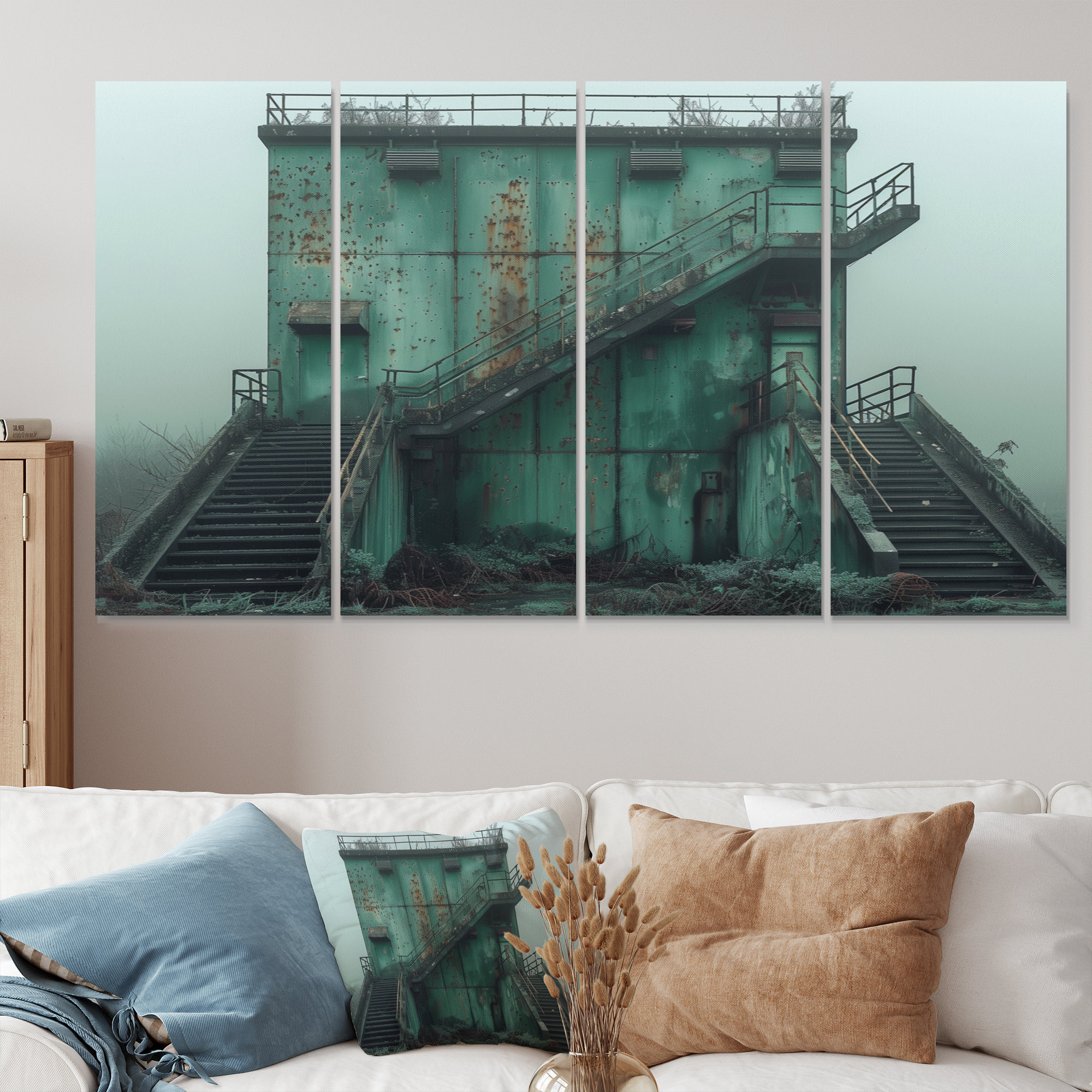 Lark Manor™ Monocrhome Grey And Green Factory Track II - Factories Wall ...