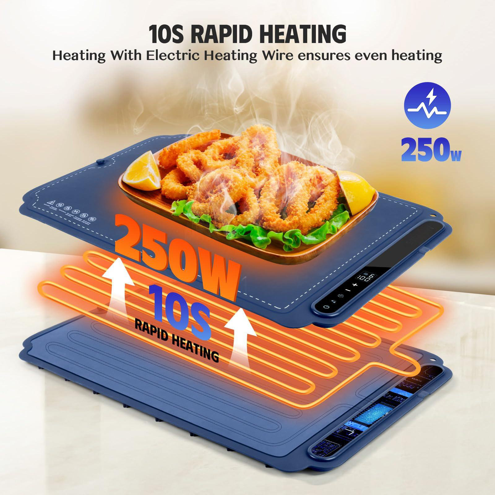 Mint Pantry Electric Warming Tray, Portable Silicone Food Warming Mat ...