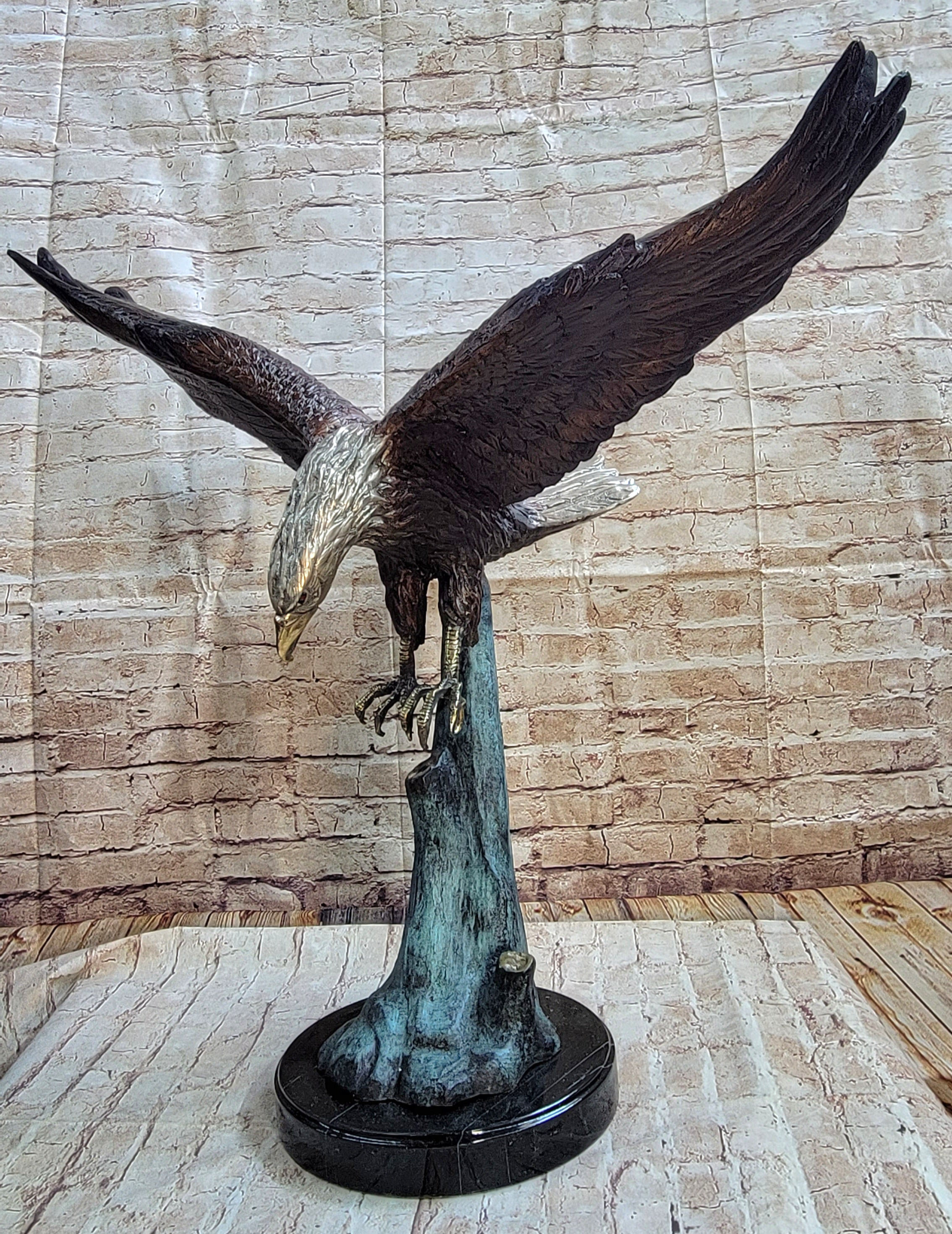 Bronzhaus Swooping American Bald Eagle Bronze Metal Sculpture Statue ...