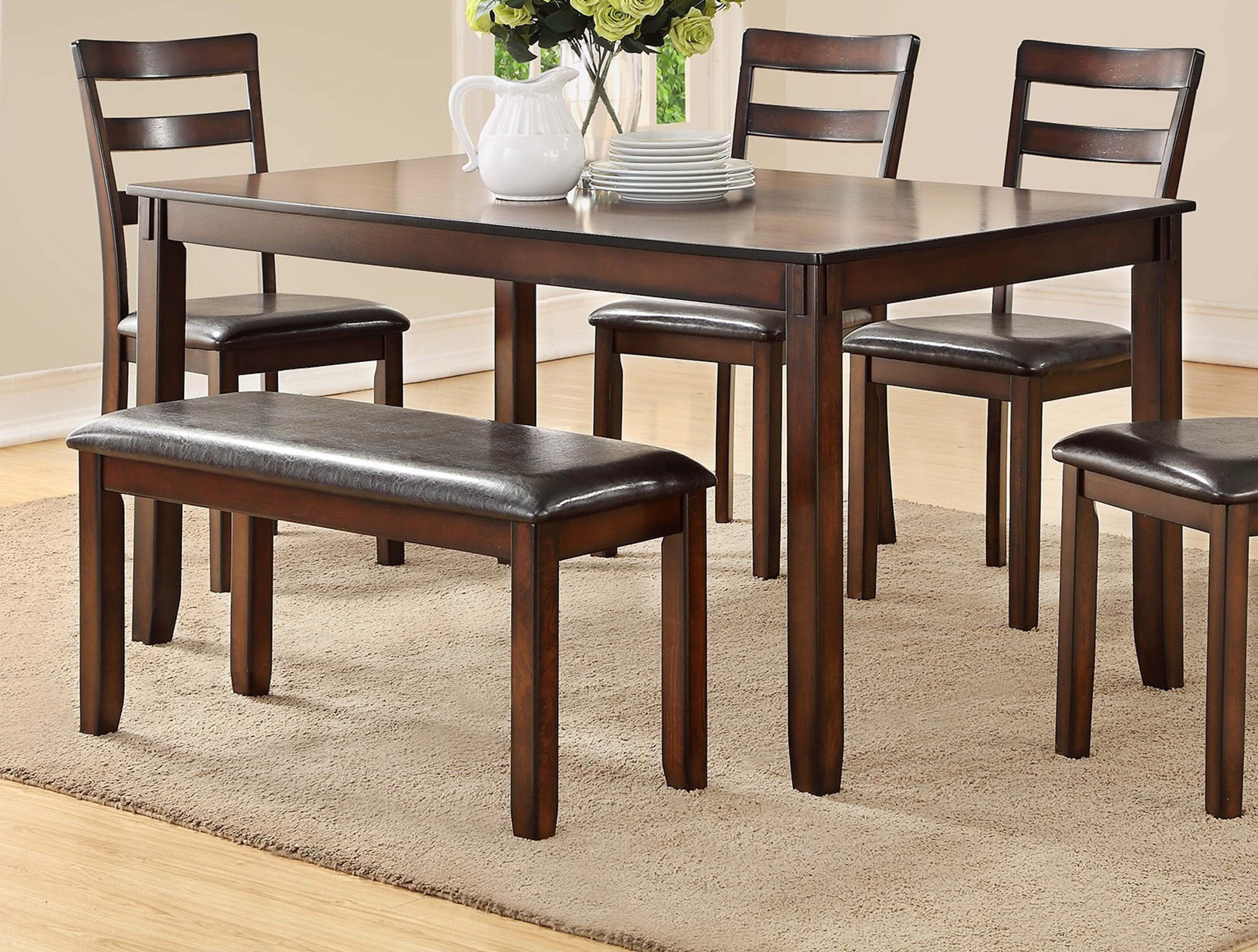 Lark Manor™ Classic Style 6Pcs-Dining Set Rectangle Table 4 Side Chairs ...