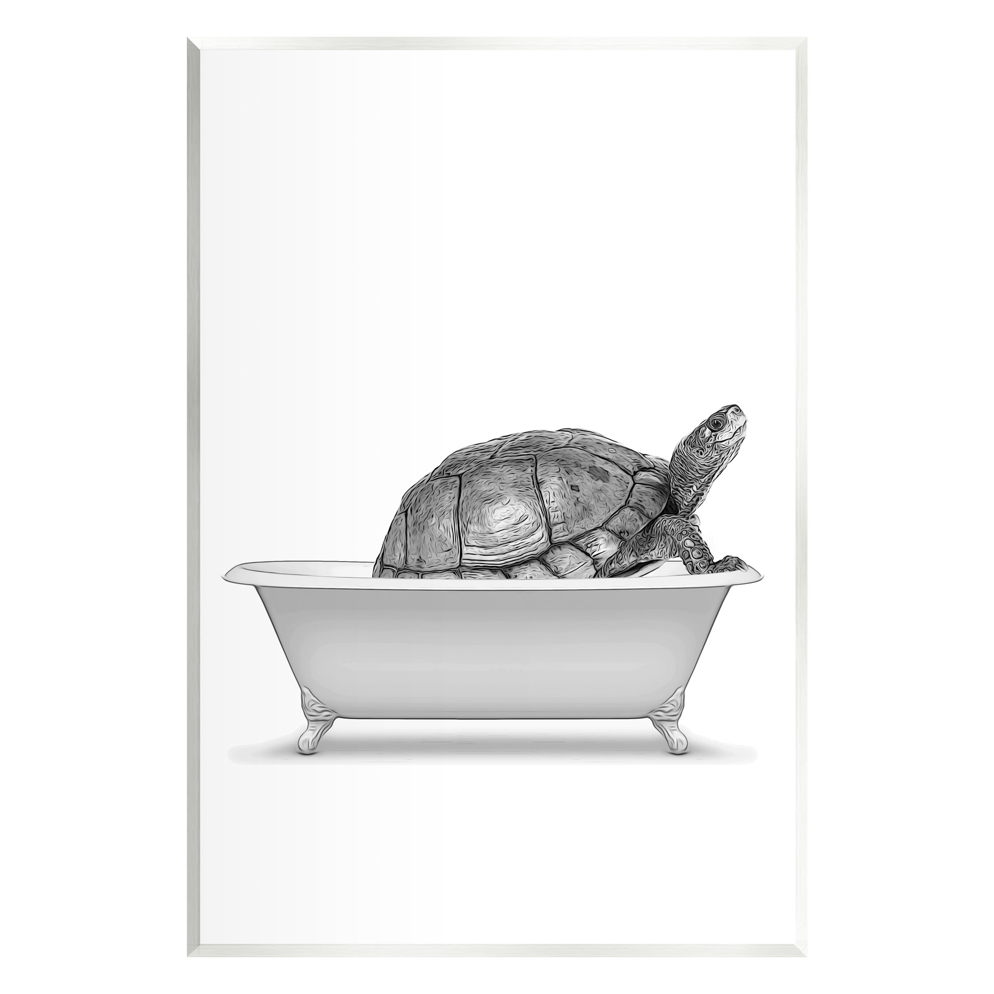 Stupell Industries Tortoise Bathing In Tub Sea Life by Annalisa Latella ...