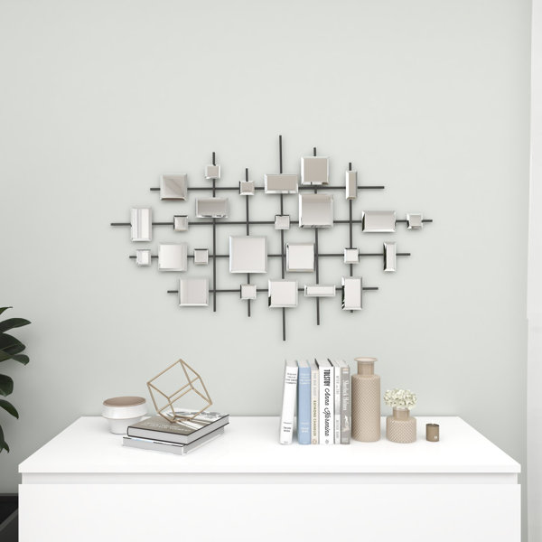 George Oliver Corisande Metal Geometric Black Wall Decor with Square ...