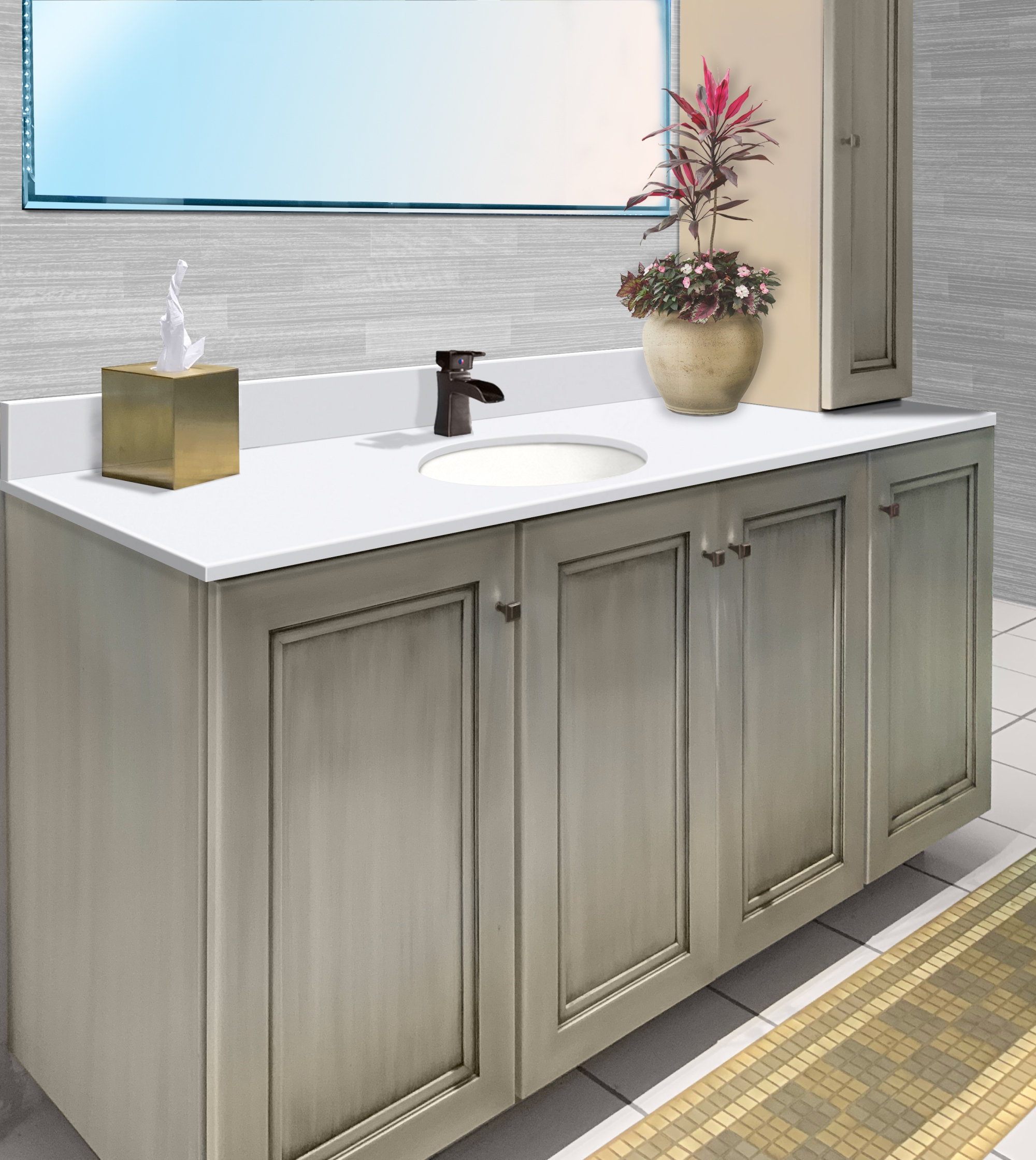 Transolid 37 Single Vanity Top with 1 Faucet Holes | Wayfair