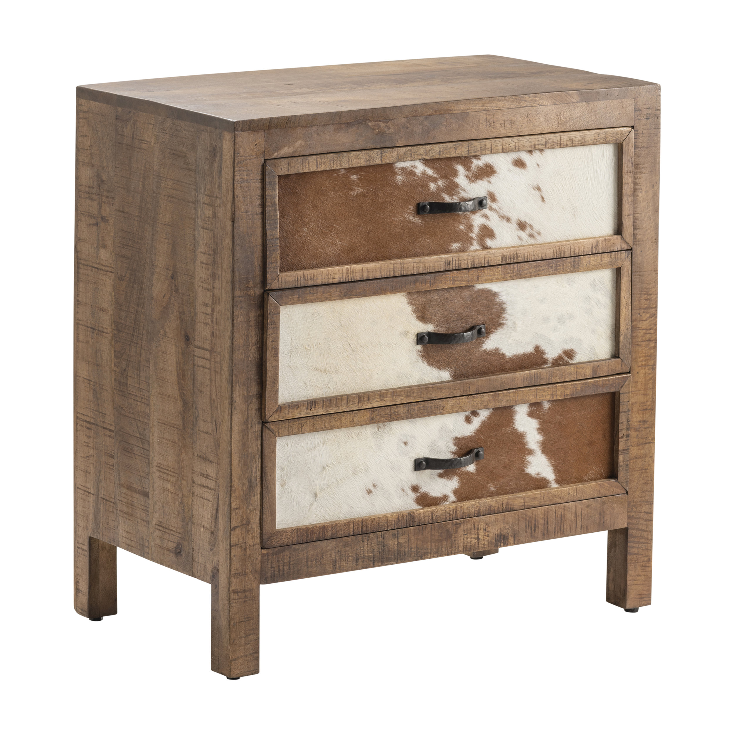 Union Rustic Aariv 3 Drawer Cowhide Accent Chest & Reviews | Wayfair