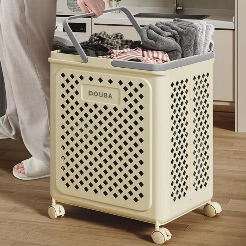 Rebrilliant Collapsible Laundry Basket With Wheel Foldable Portable ...