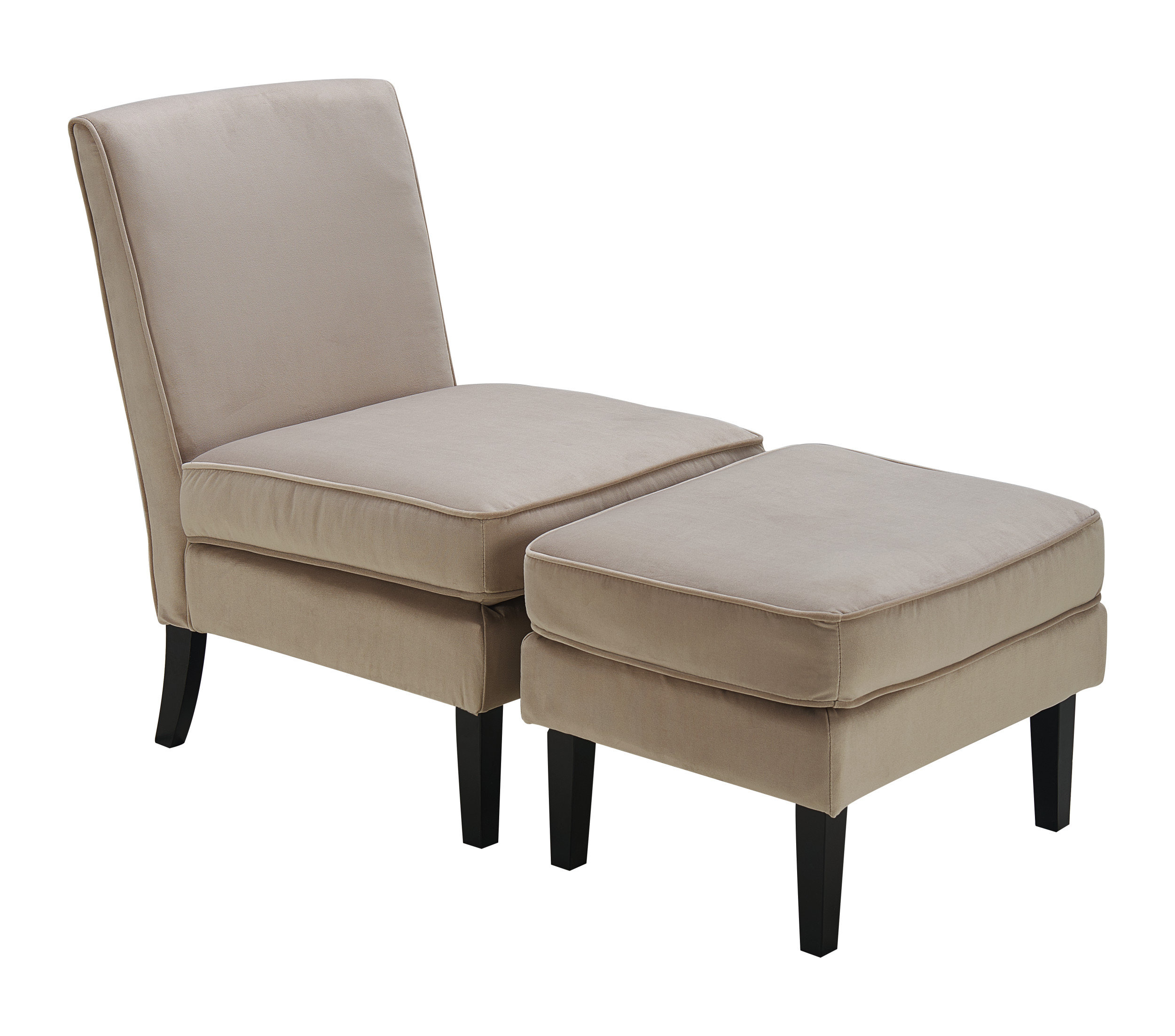 Elle Decor Olivia Upholstered Accent Chair with Foot Rest Ottoman ...