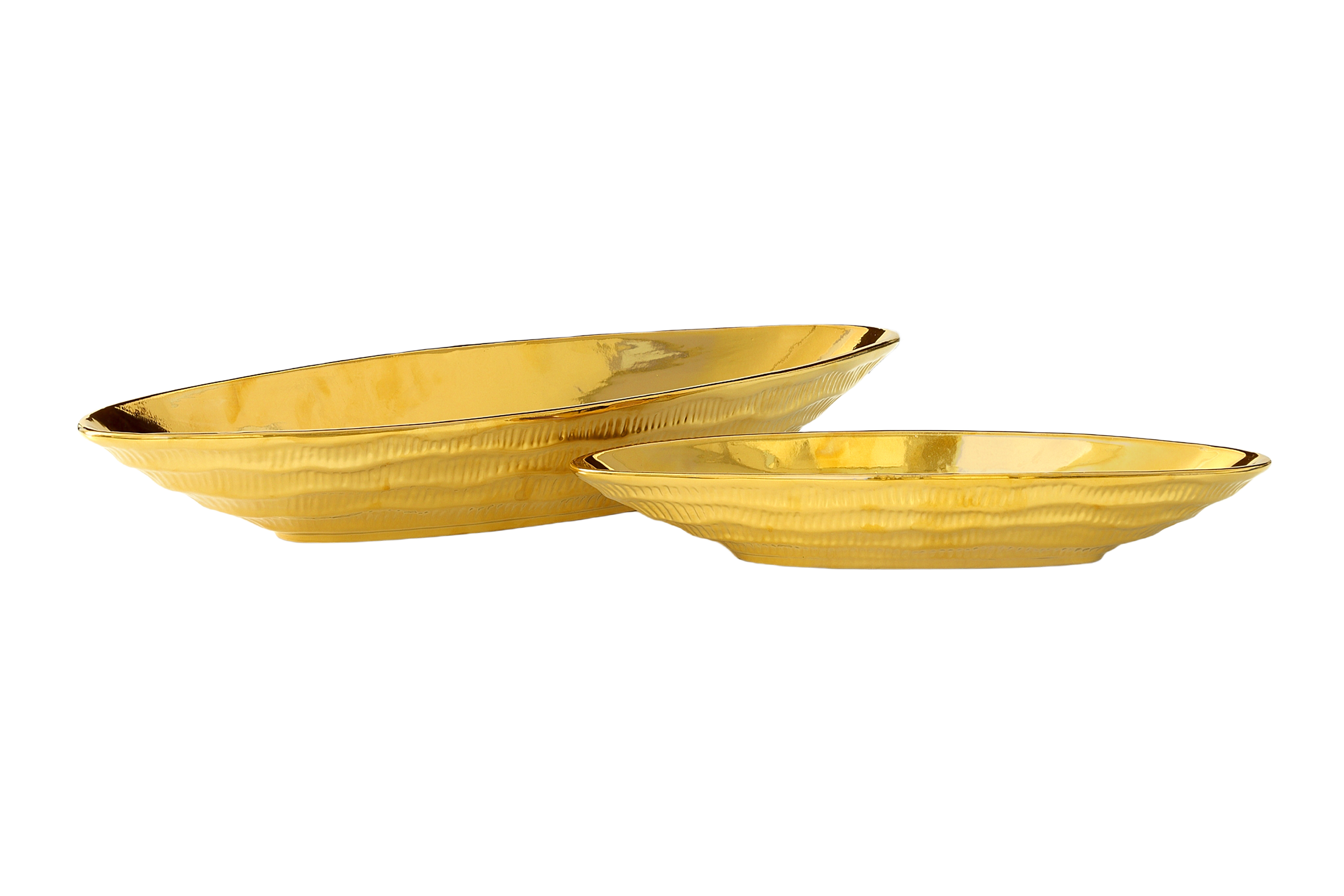 Mercer41 Ceramic Glaze Boat Shape Geometric Body Set Of Two ...