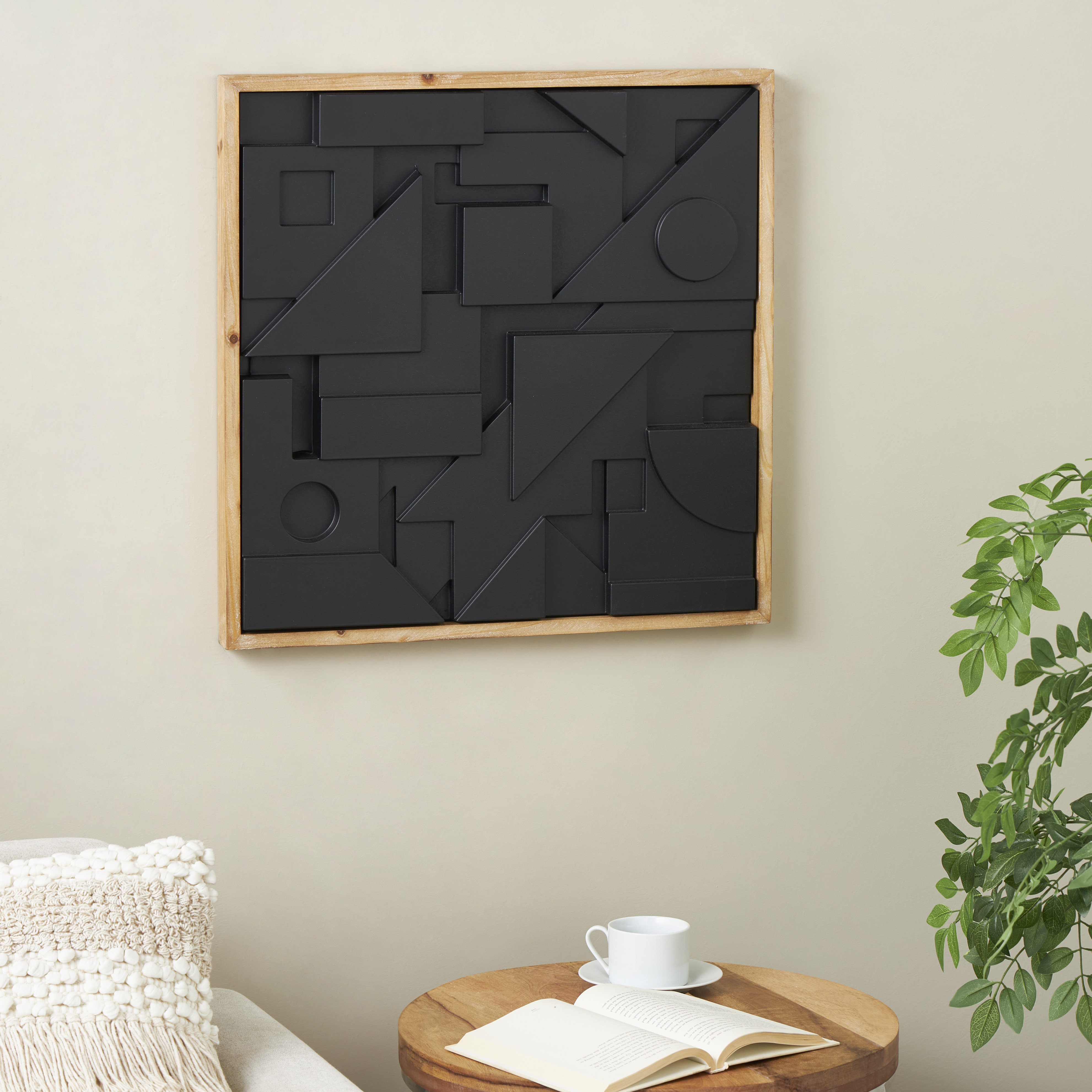 Wrought Studio Cole And Grey Wood Dimensional Layered Shape Geometric ...