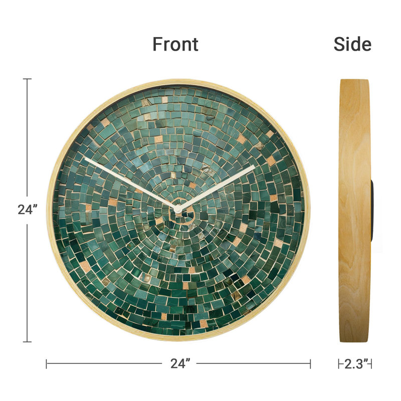 SIGNLEADER Green Mosaic Pattern Illustrations Modern Silent Wooden ...